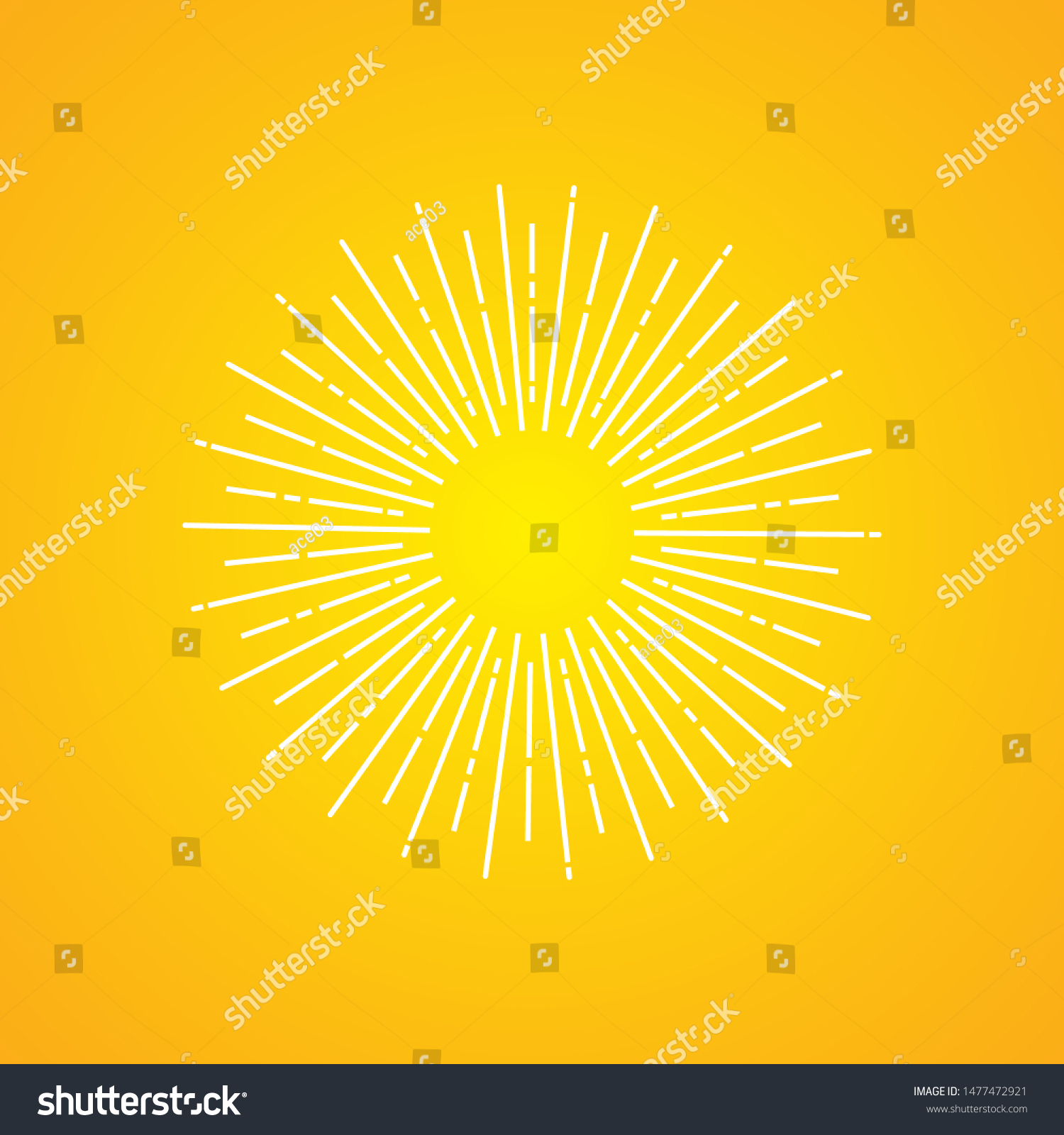White Sun Rays On Yellow Gradient Stock Vector (Royalty Free ...