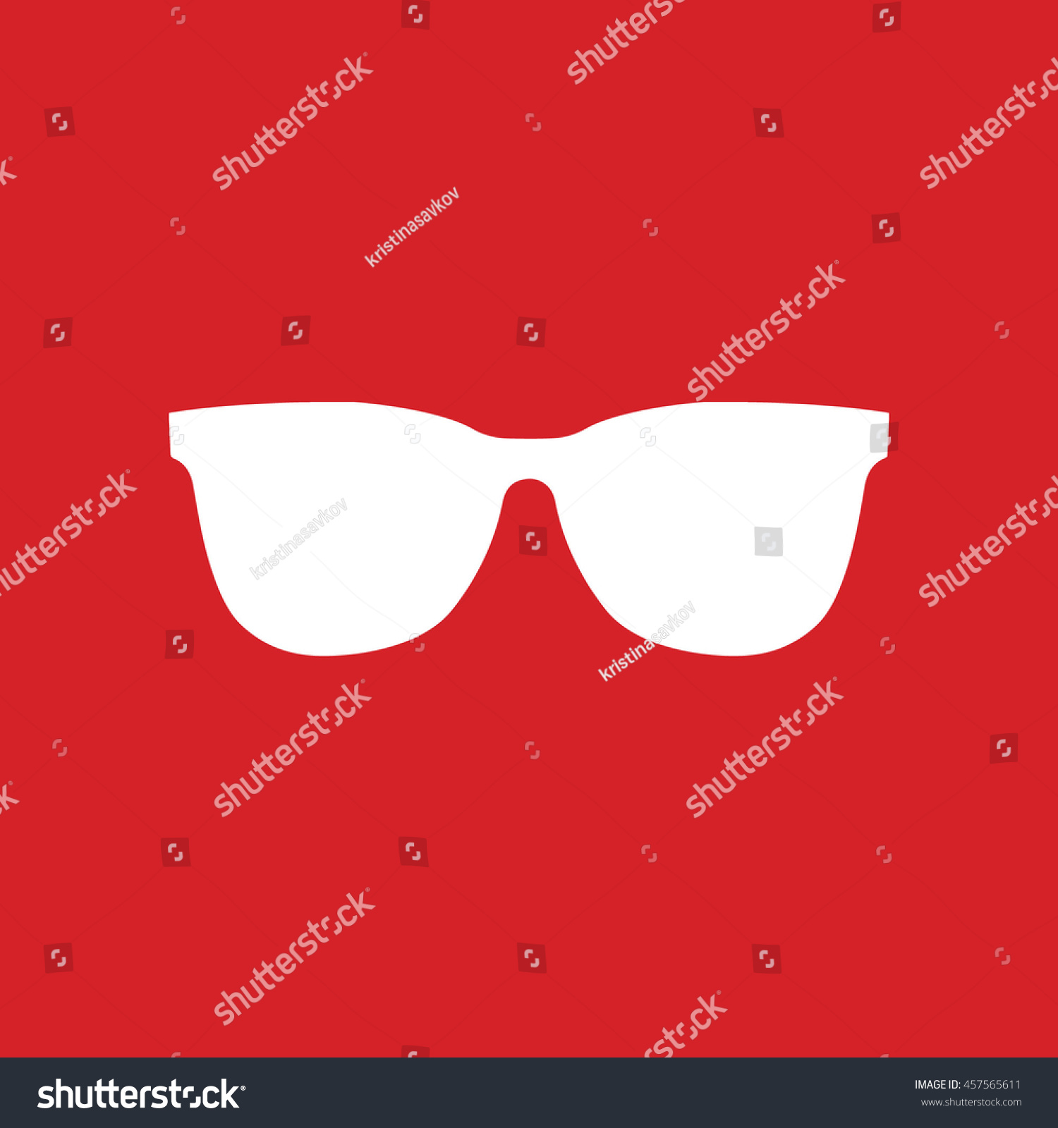 White Sunglasses Icon Vector Red Background Stock Vector (Royalty Free ...