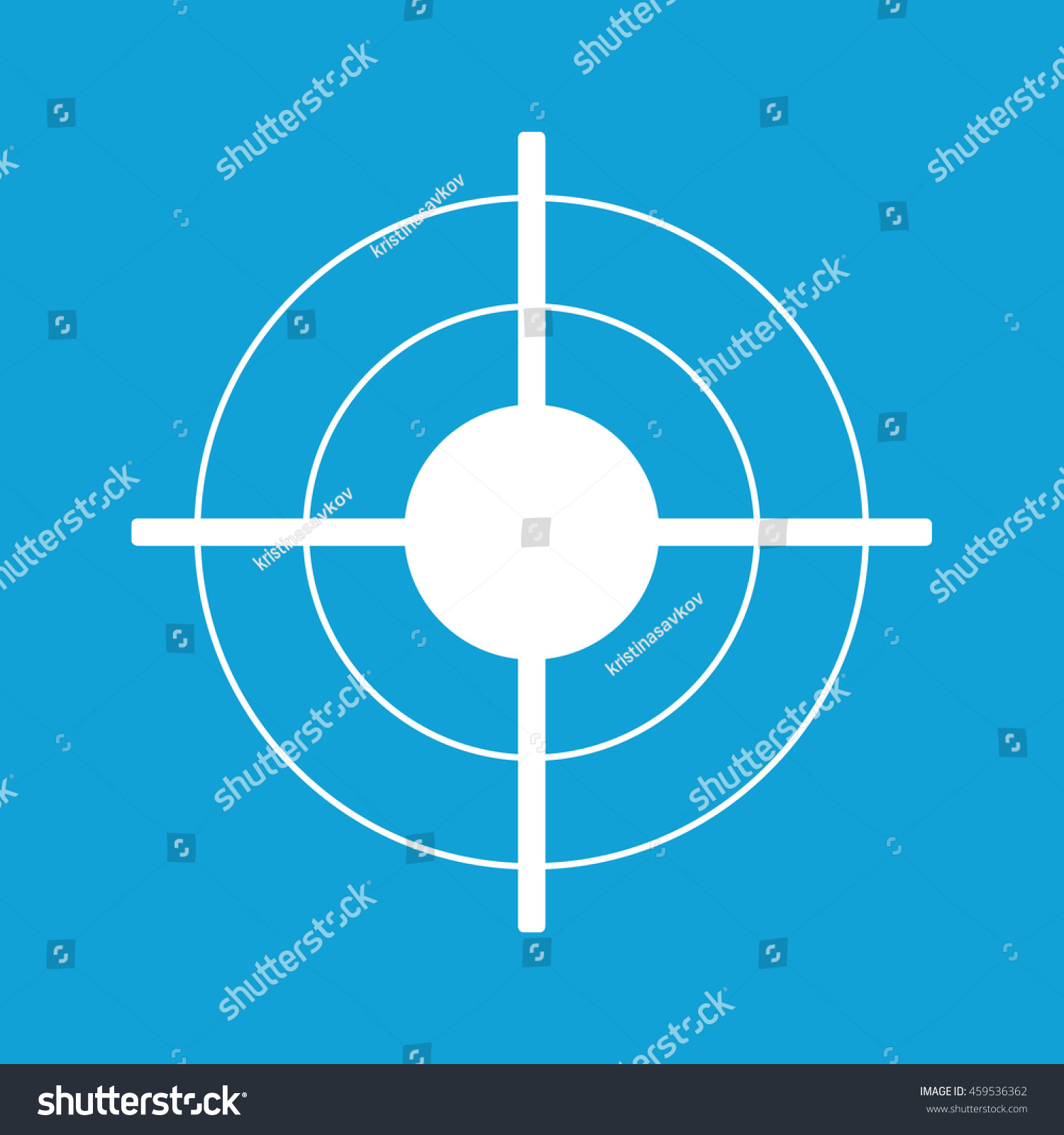 White Target Icon Vector Blue Background Stock Vector (Royalty Free ...
