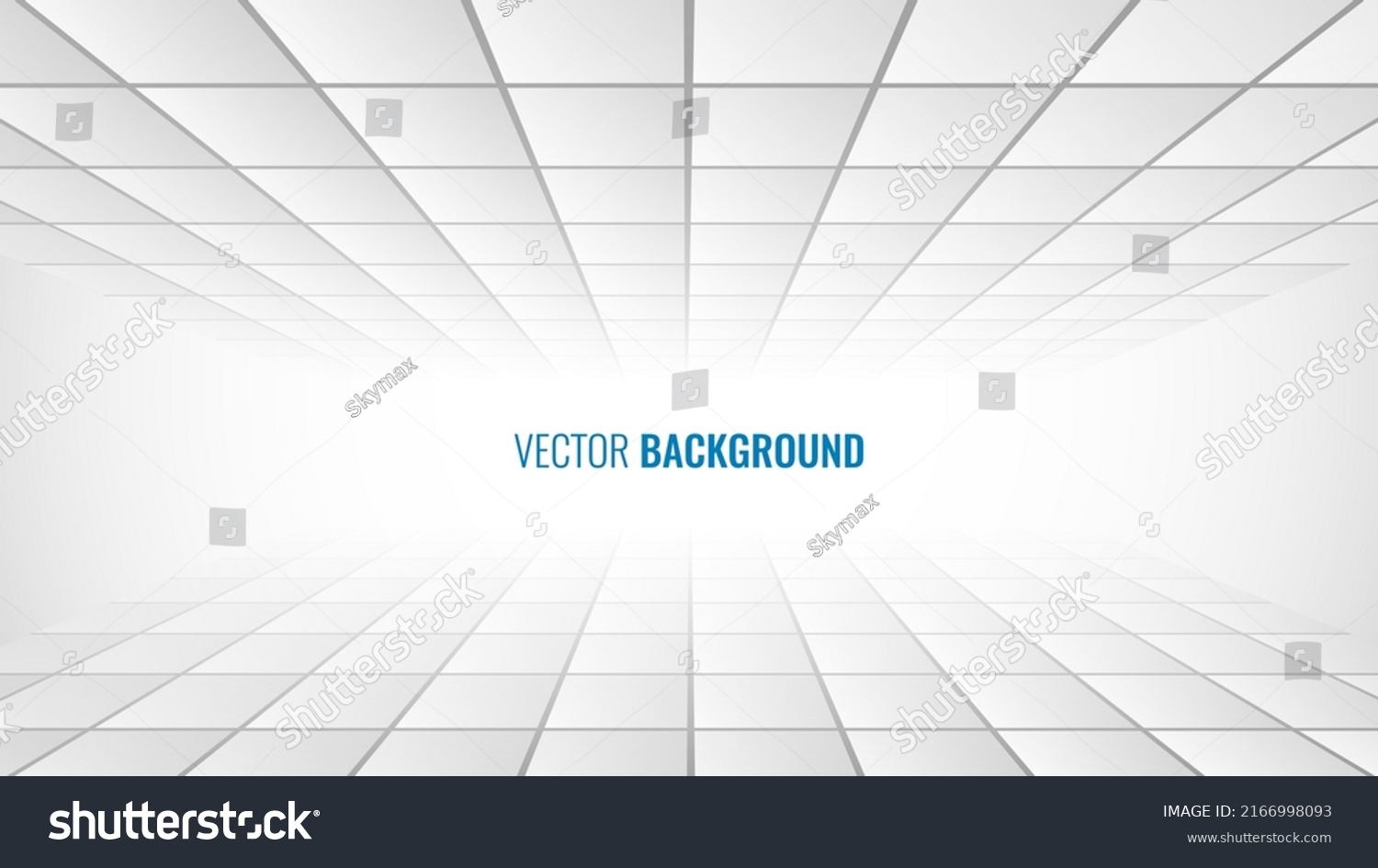 White Tiled Digital Background Perspective Stock Vector (Royalty Free ...