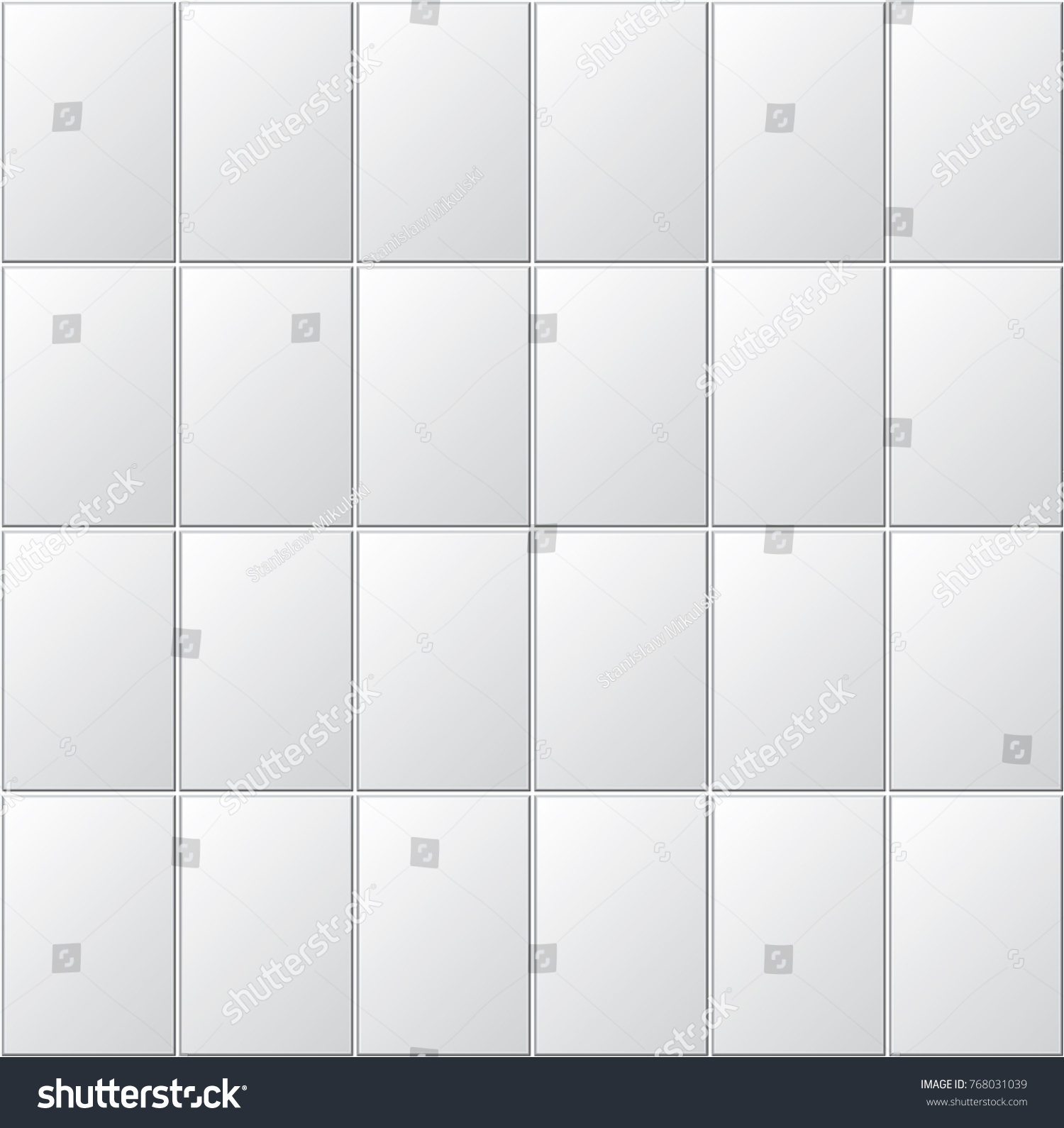 White Tiles Thin Gap Vector Texture Stock Vector (Royalty Free) 768031039