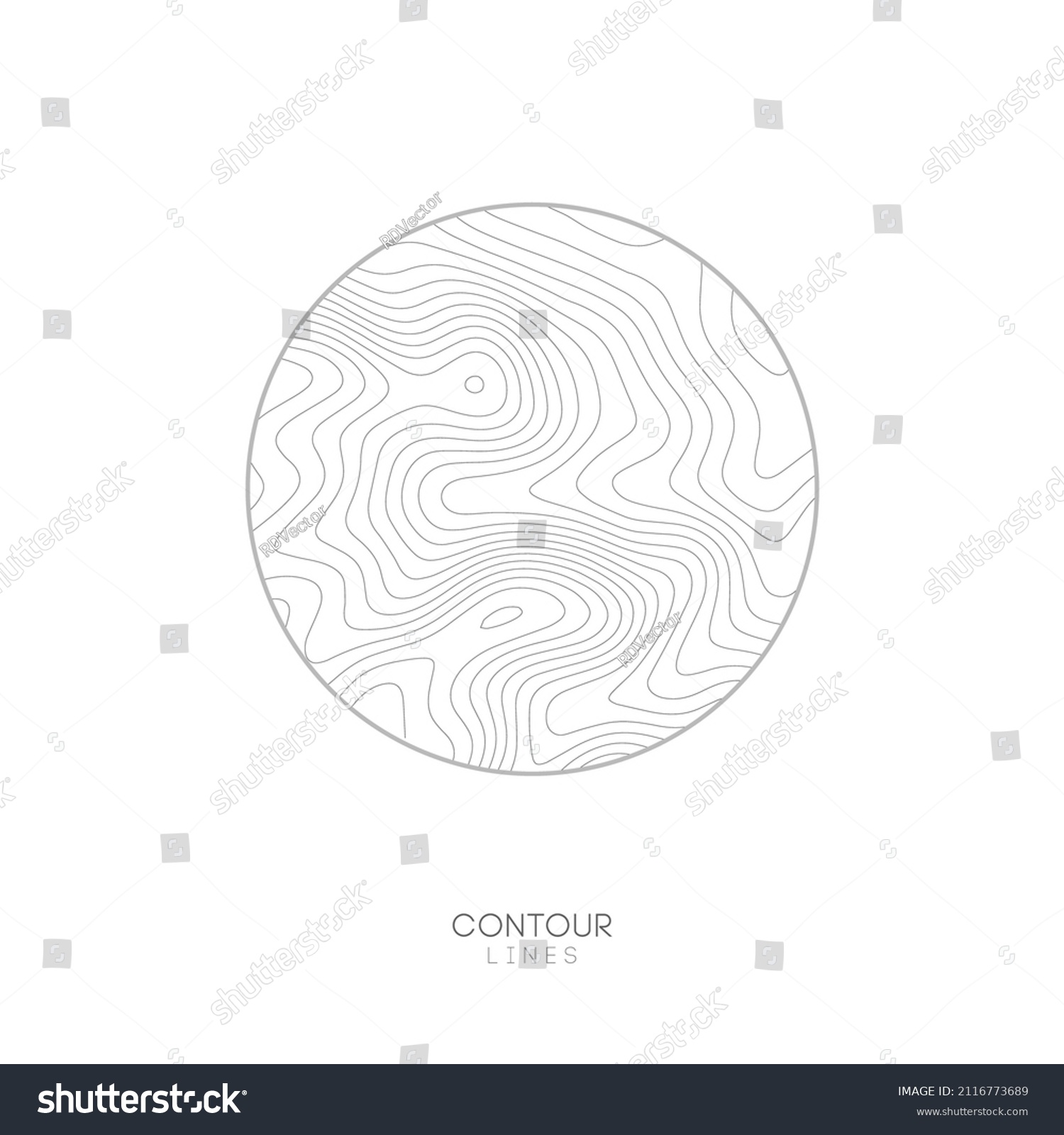 White Topographic Map Circle Logo Concepttopo Stock Vector (Royalty ...