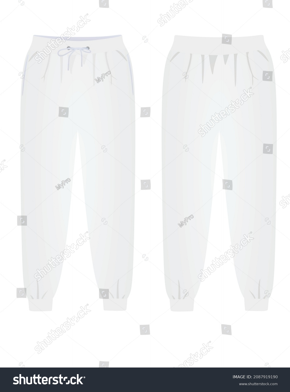 White Tracksuit Bottom Vector Illustration Stock Vector (Royalty Free ...