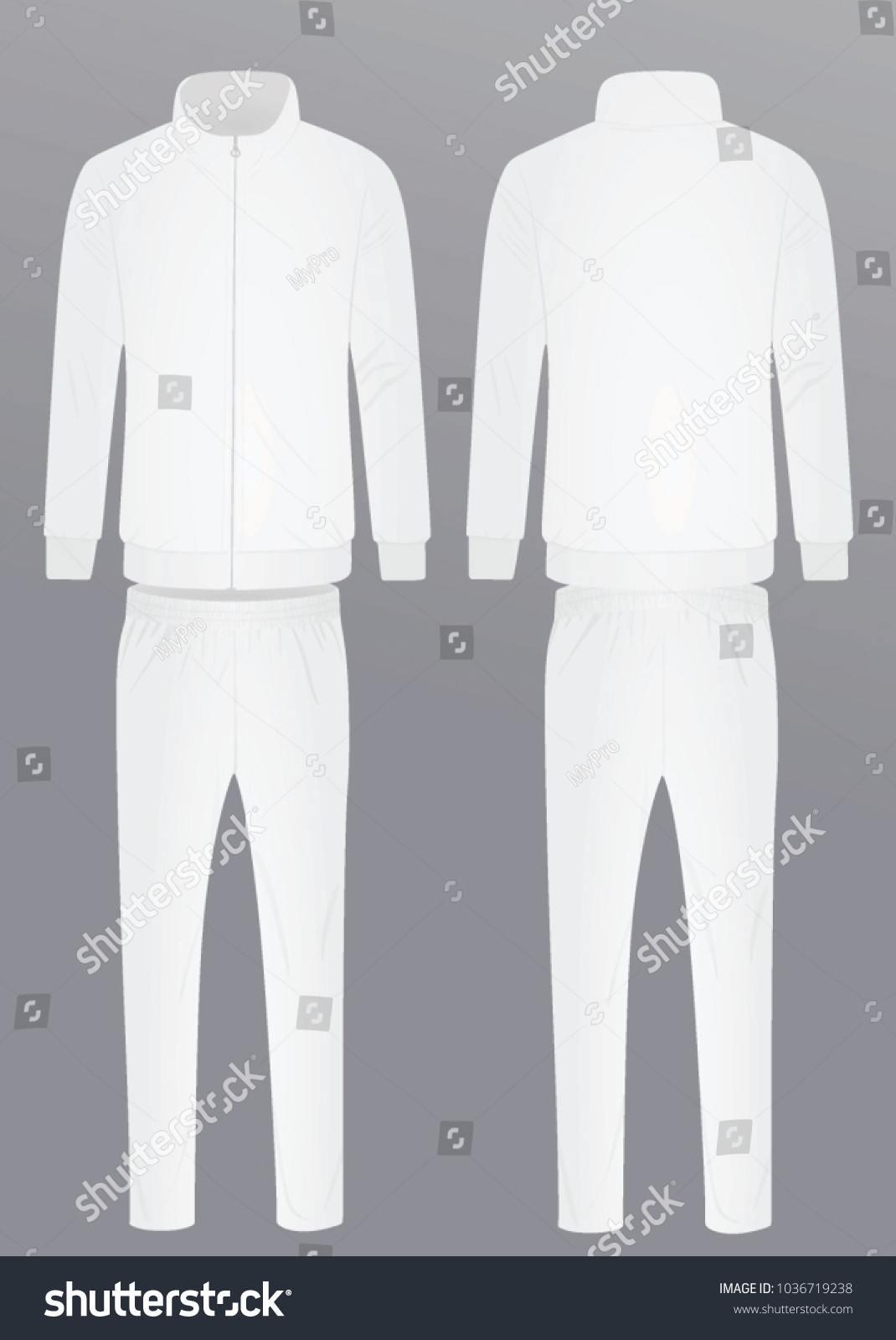 White Tracksuit Vector Illustration: vector de stock (libre de regalías ...