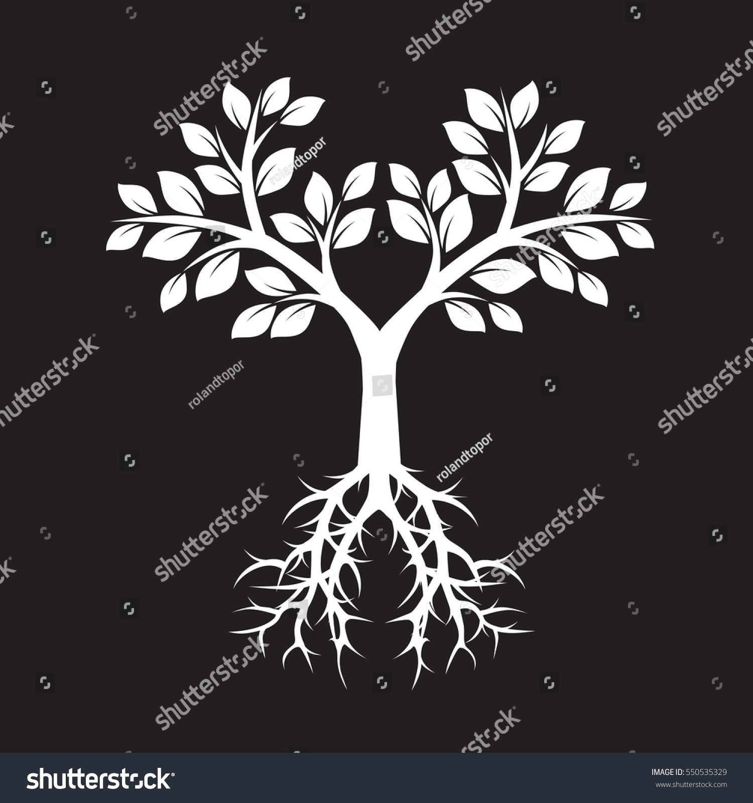 White Tree Roots Vector Illustration: vector de stock (libre de ...