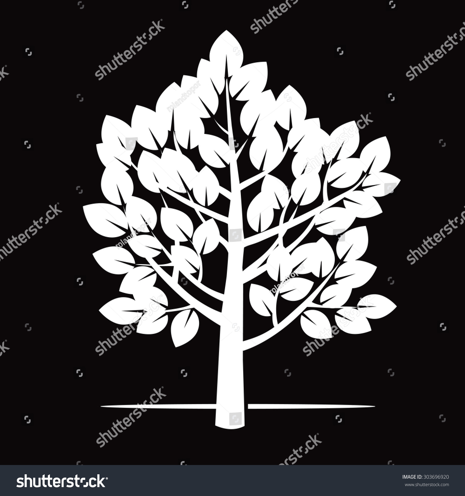 White Tree Vector Illustration Stock Vector (Royalty Free) 303696920 ...