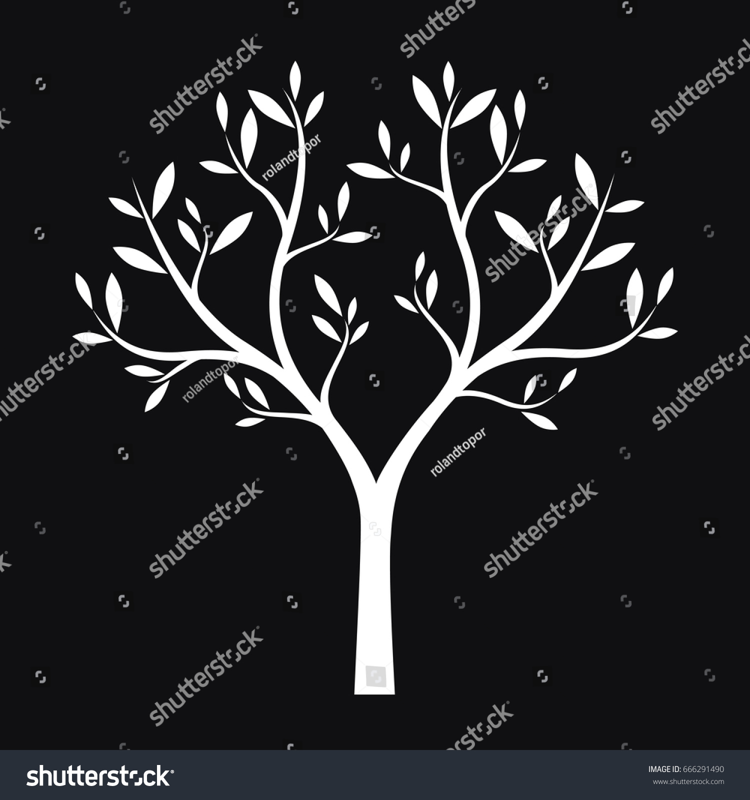White Tree Leaves Vector Illustration Stock Vector (Royalty Free ...
