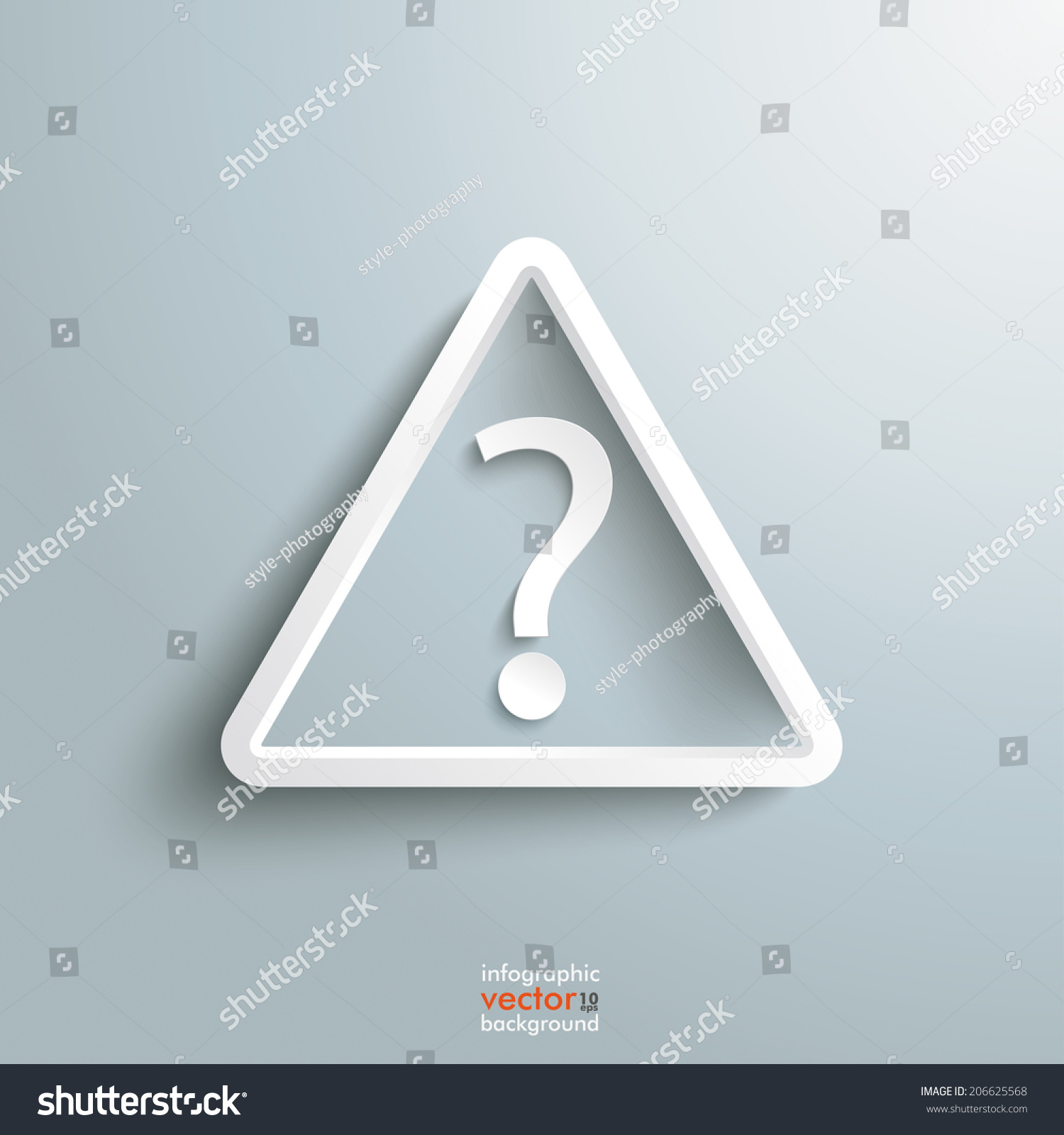 White Triangle Question Mark On Grey: vector de stock (libre de ...