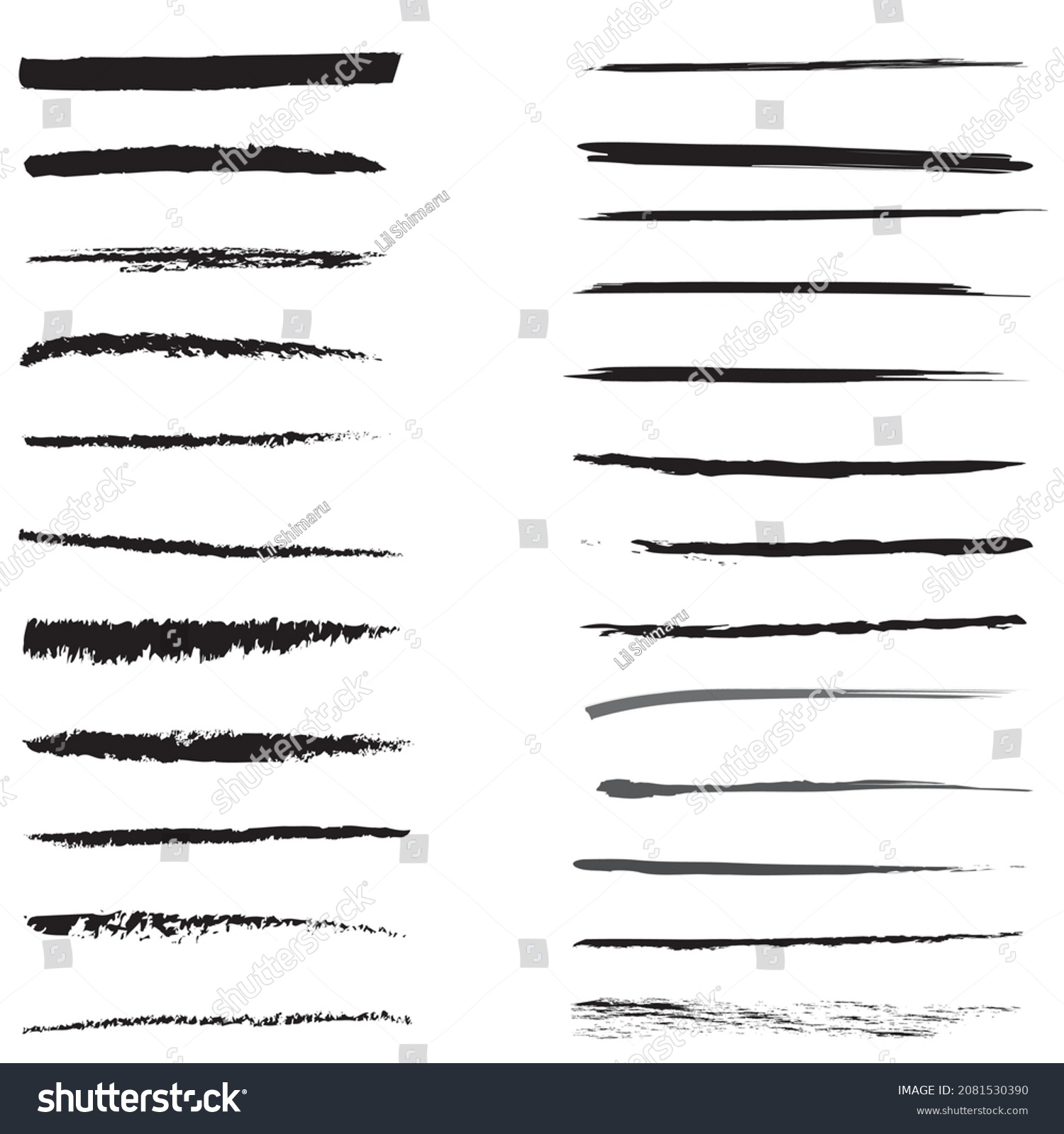 White Underlines Set Hand Drawn Vector Stock Vector (Royalty Free ...