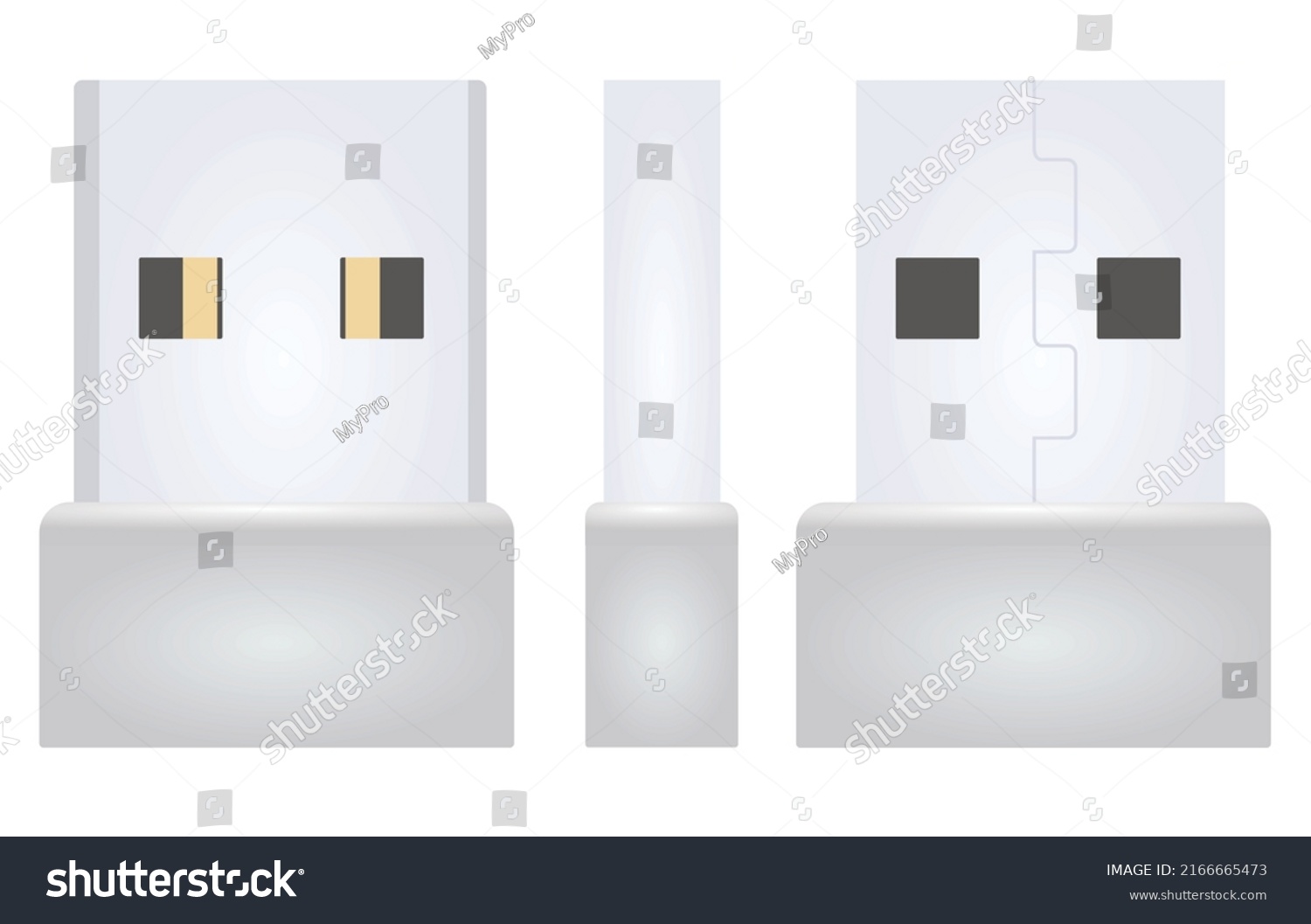 White Usb Adapter Vector Illustration Stock Vector (Royalty Free ...