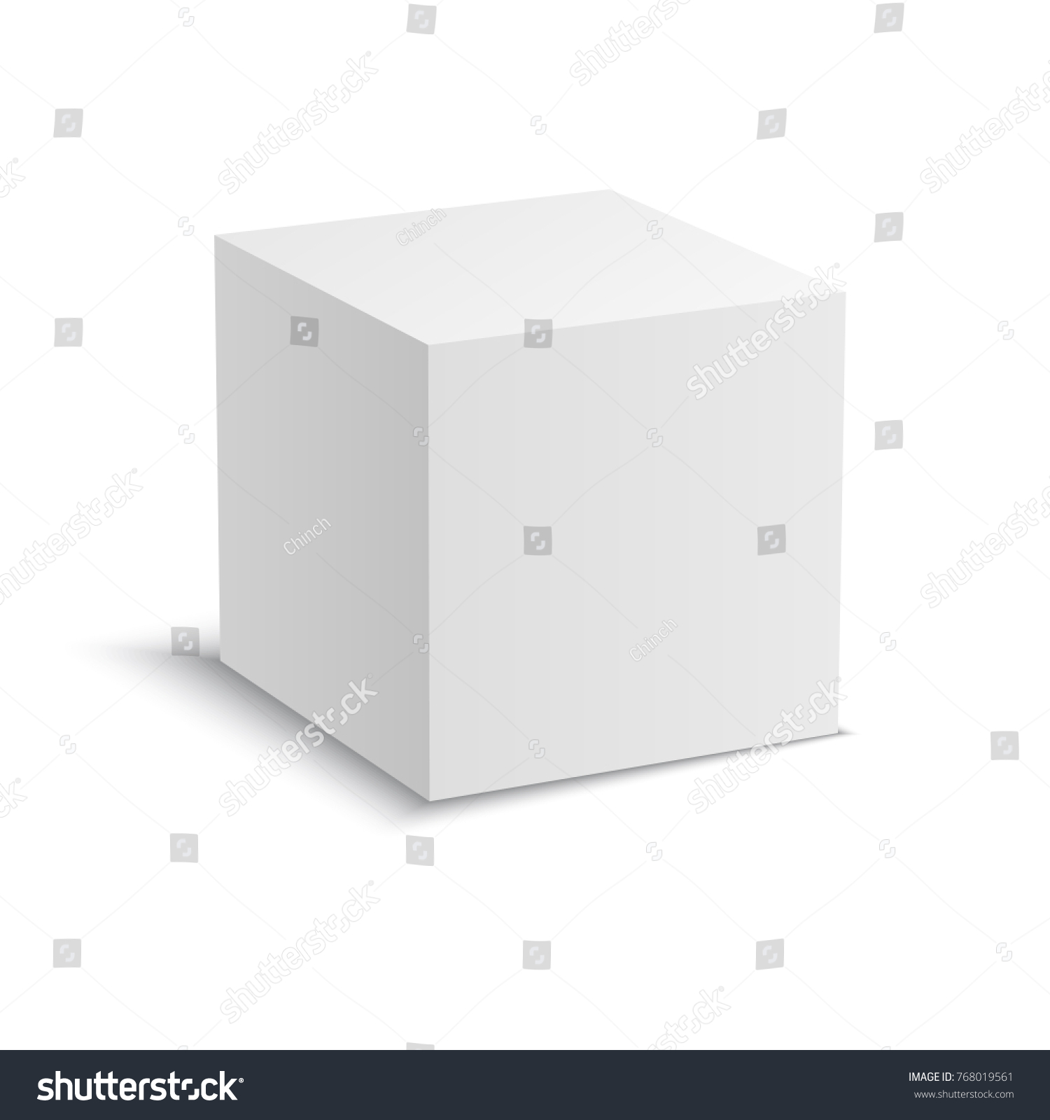 White Vector Cube Perspective Realistic 3d Stock Vector (Royalty Free ...