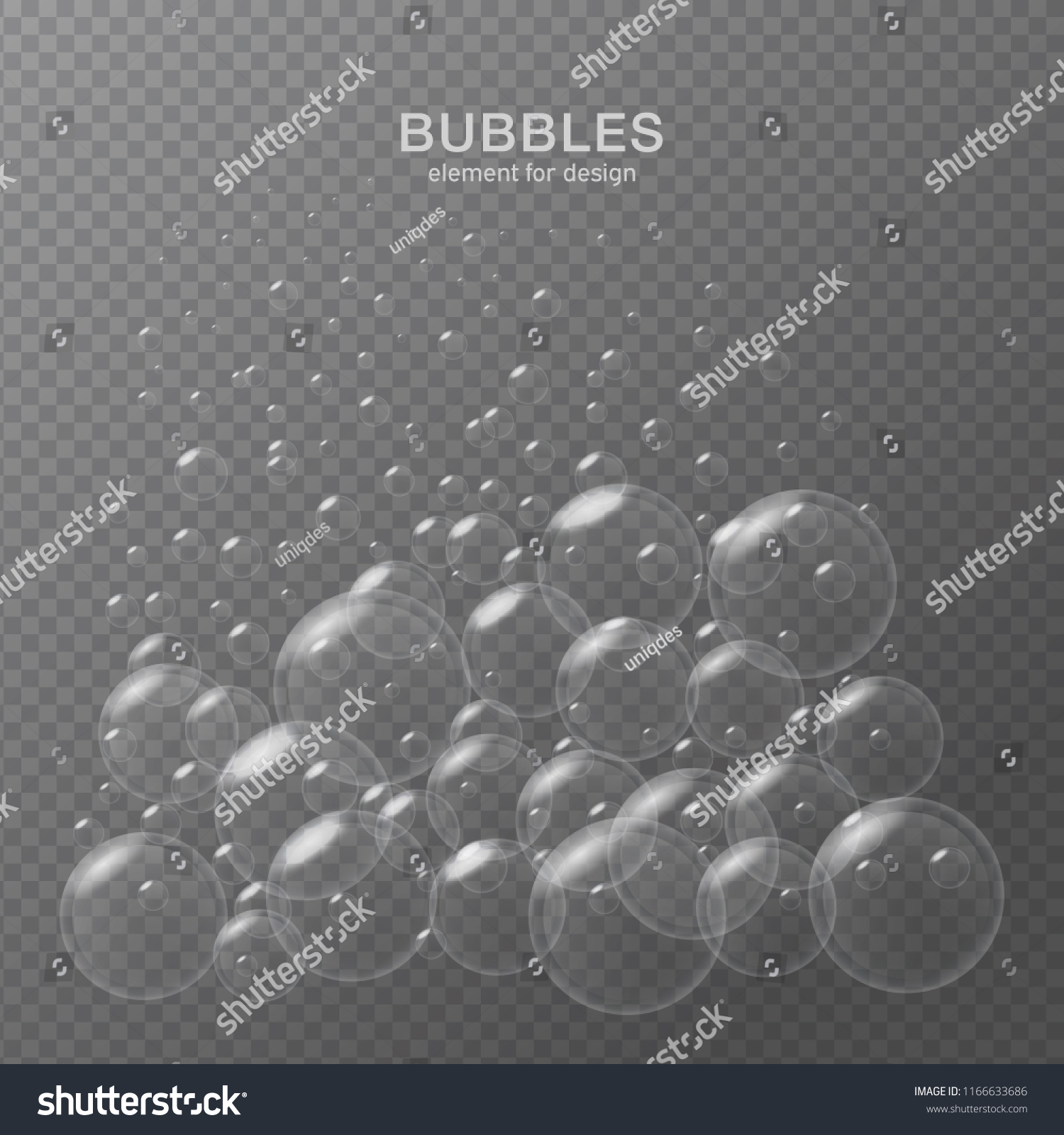 White Water Bubbles On Transparent Background Stock Vector (Royalty ...