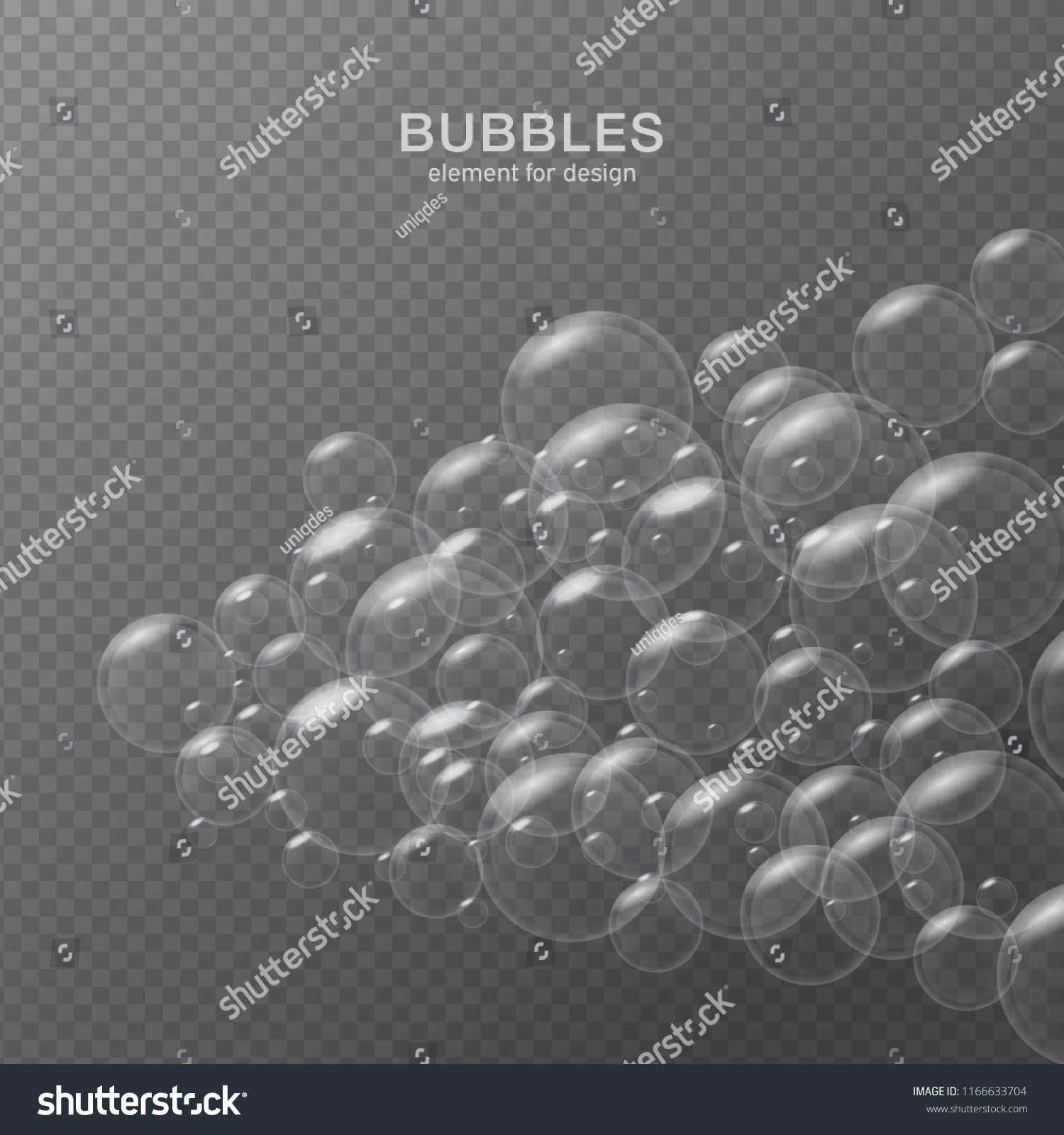 White Water Bubbles On Transparent Background Stock Vector (Royalty ...