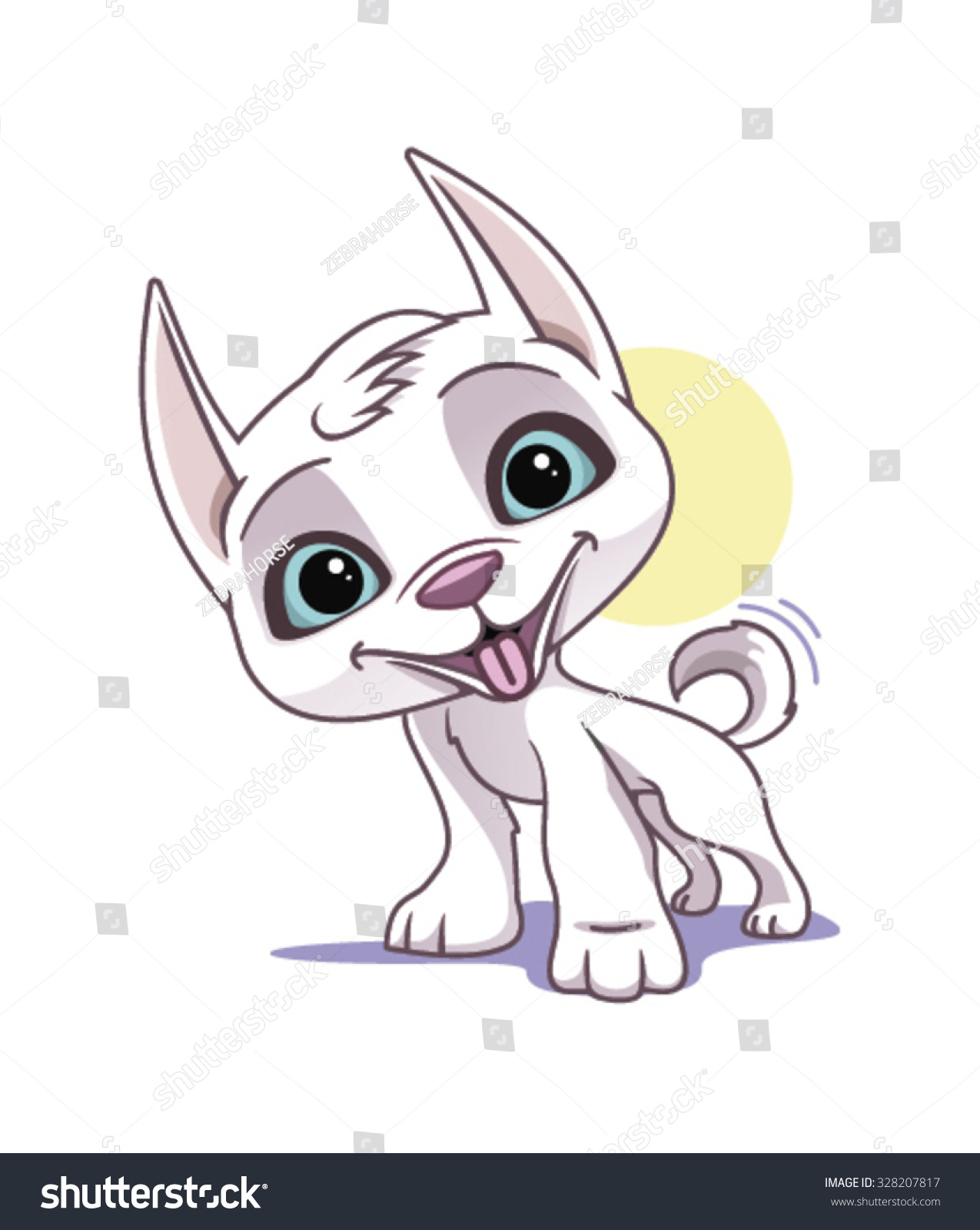 White Wolf Sticker Gift Stock Vector (Royalty Free) 328207817