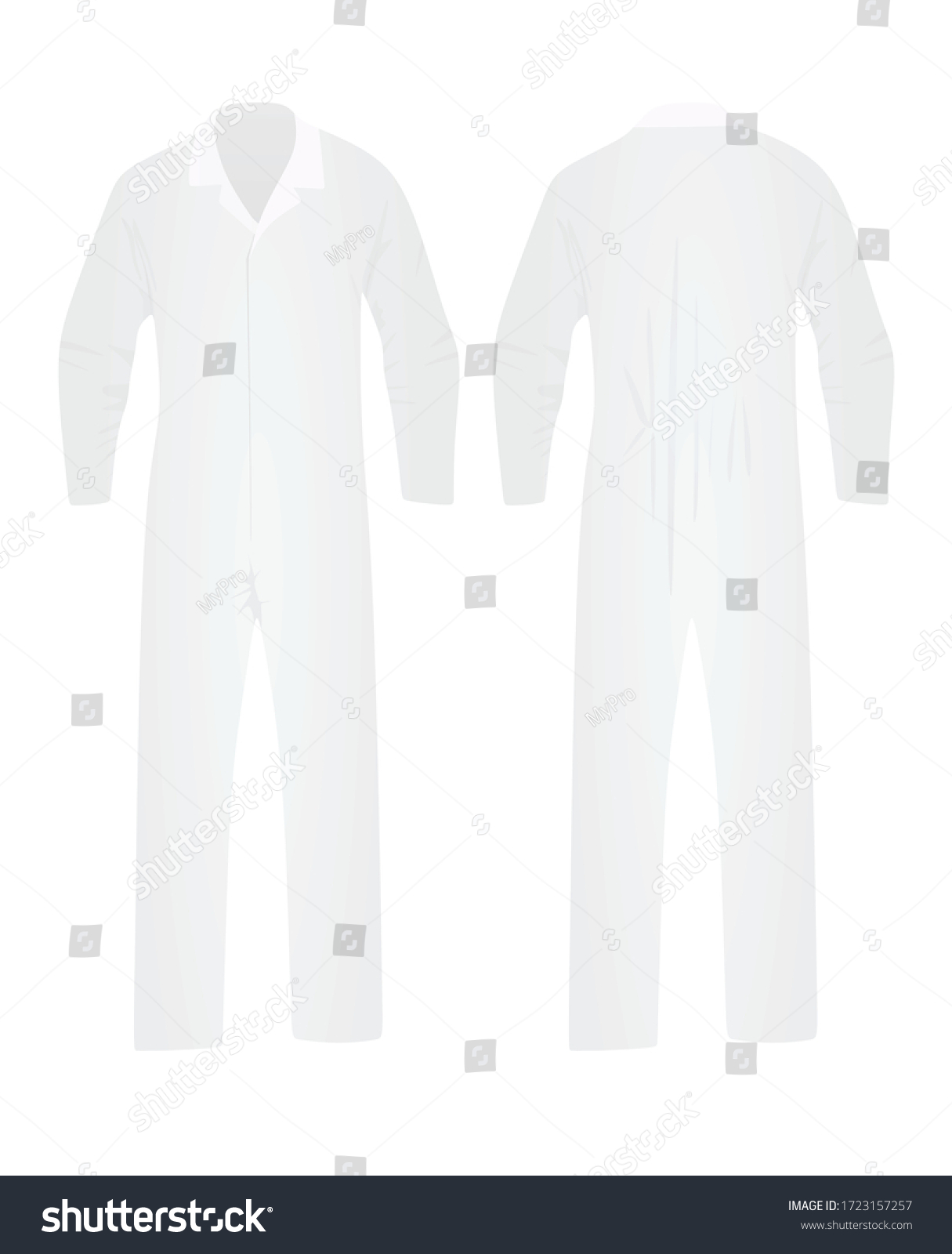 White Working Uniform Vector Illustration Stock Vector (Royalty Free ...