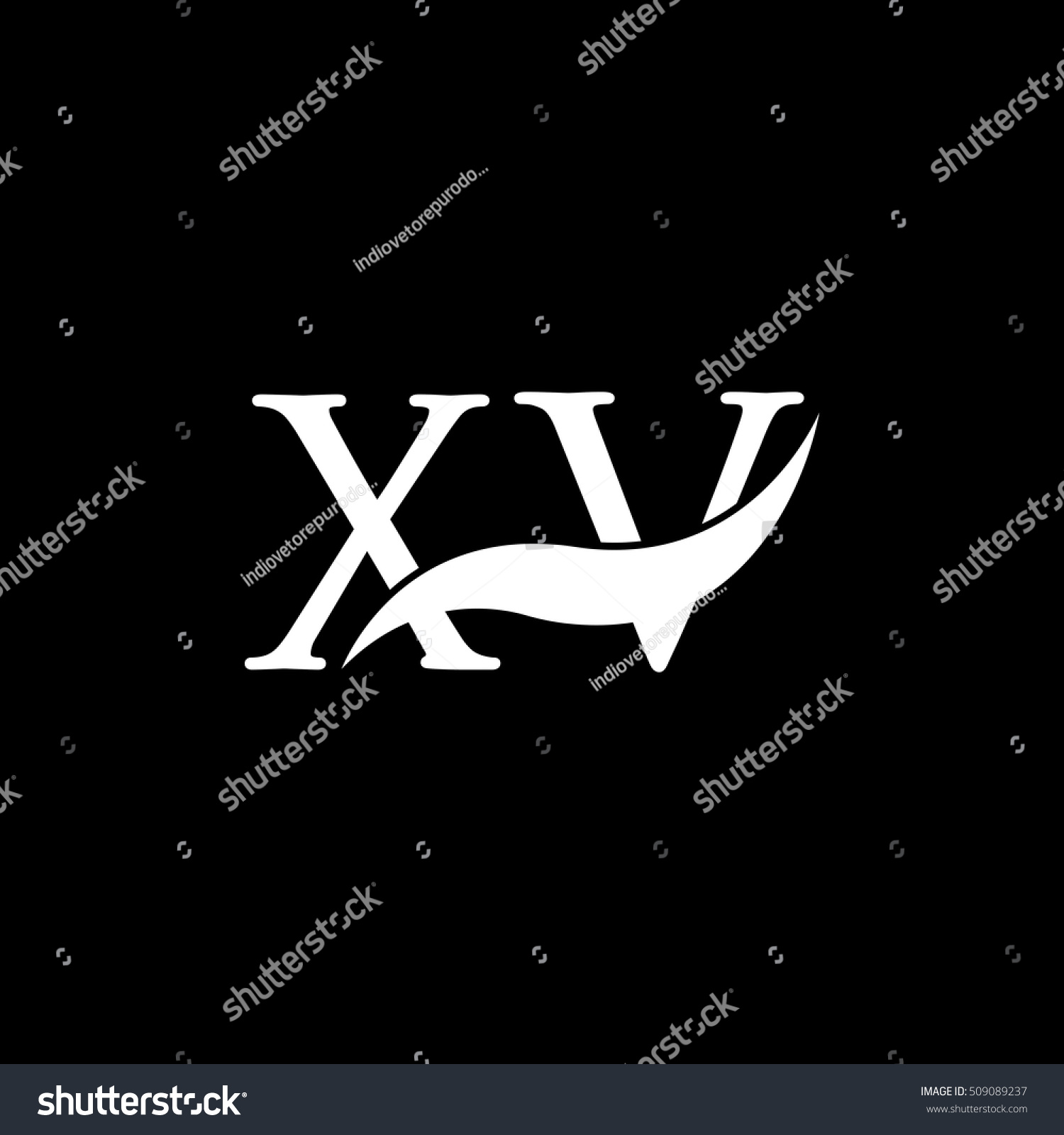 White Xv Swoosh Logo Vector Stock Vector (Royalty Free) 509089237