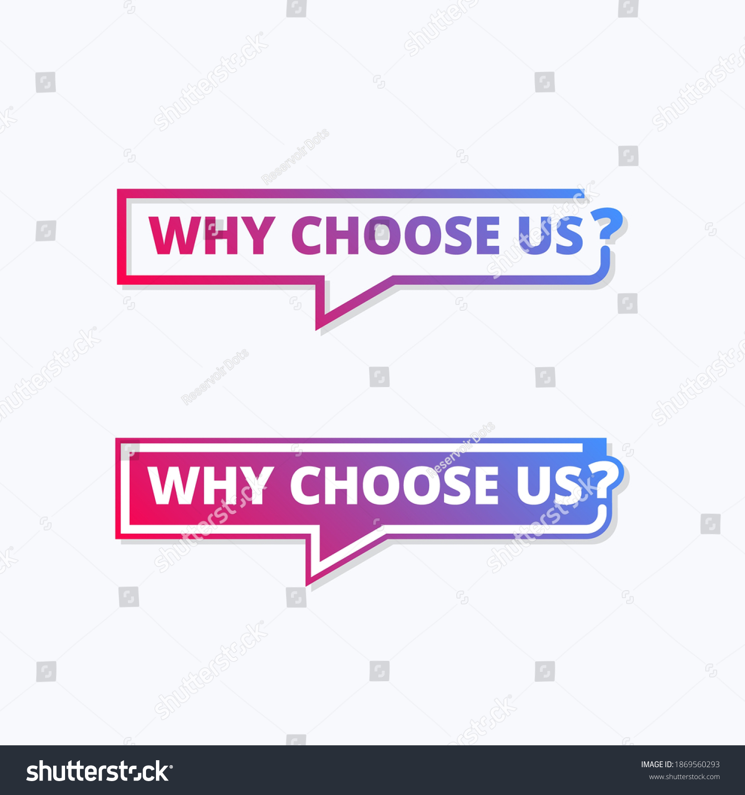 Why Choose Us Label Tags Set Stock Vector (Royalty Free) 1869560293
