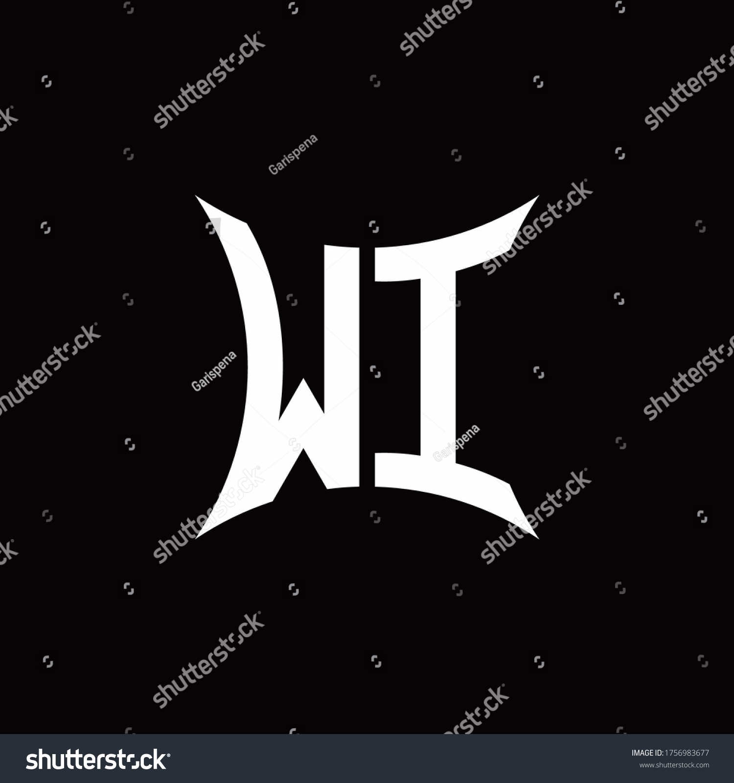 Wi Monogram Logo Sharped Shape Design Stock Vector (Royalty Free ...