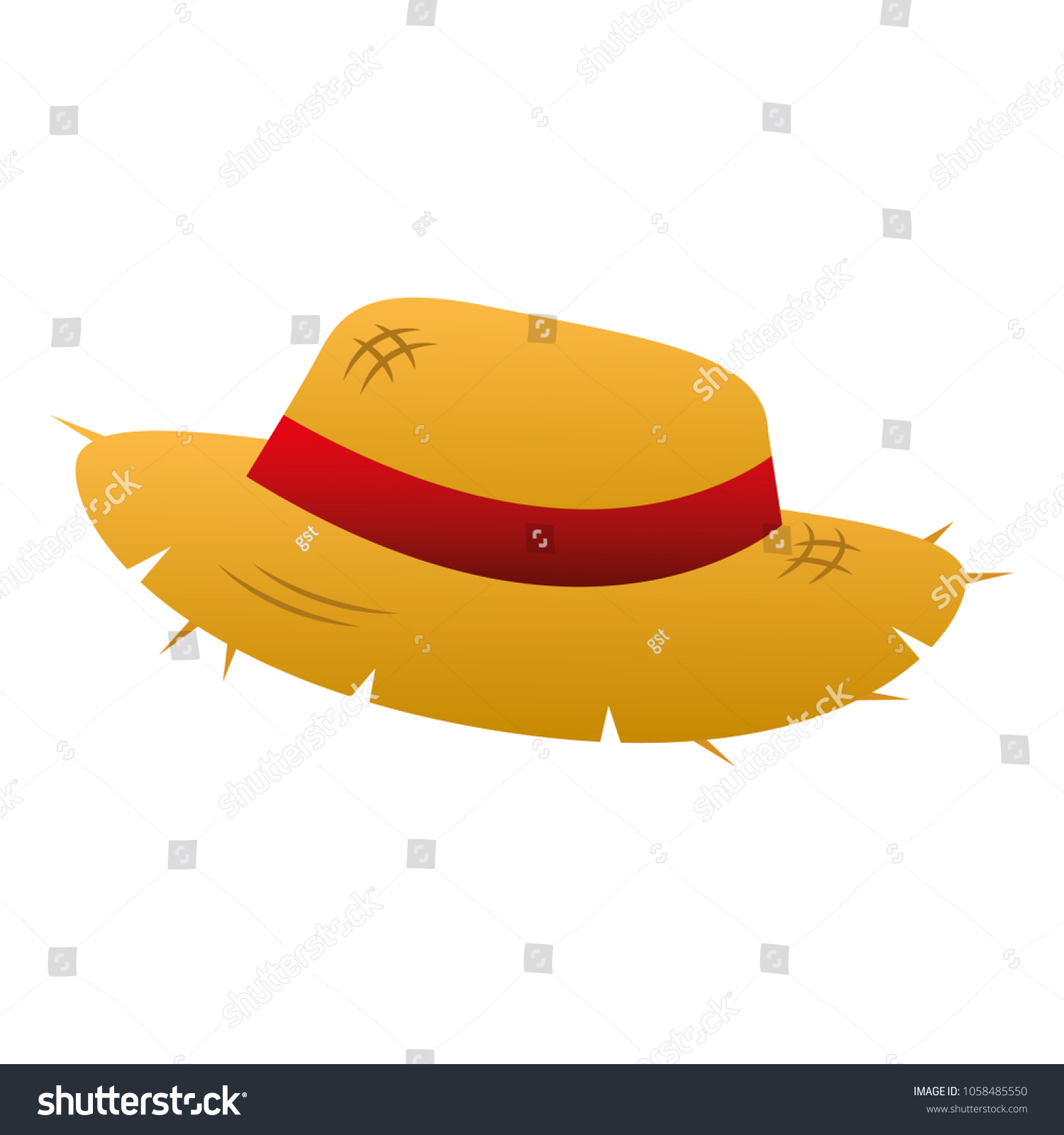 Wicker Hat Ribbon Accessory Stock Vector (Royalty Free) 1058485550 ...