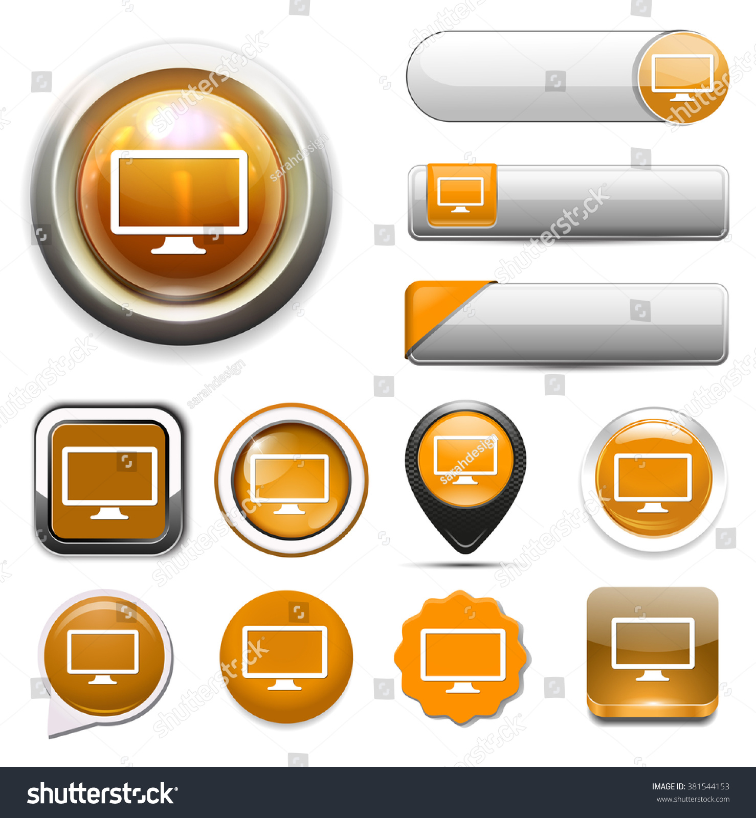 Widescreen Icon Television Symbol Stock Vector (Royalty Free) 381544153 ...