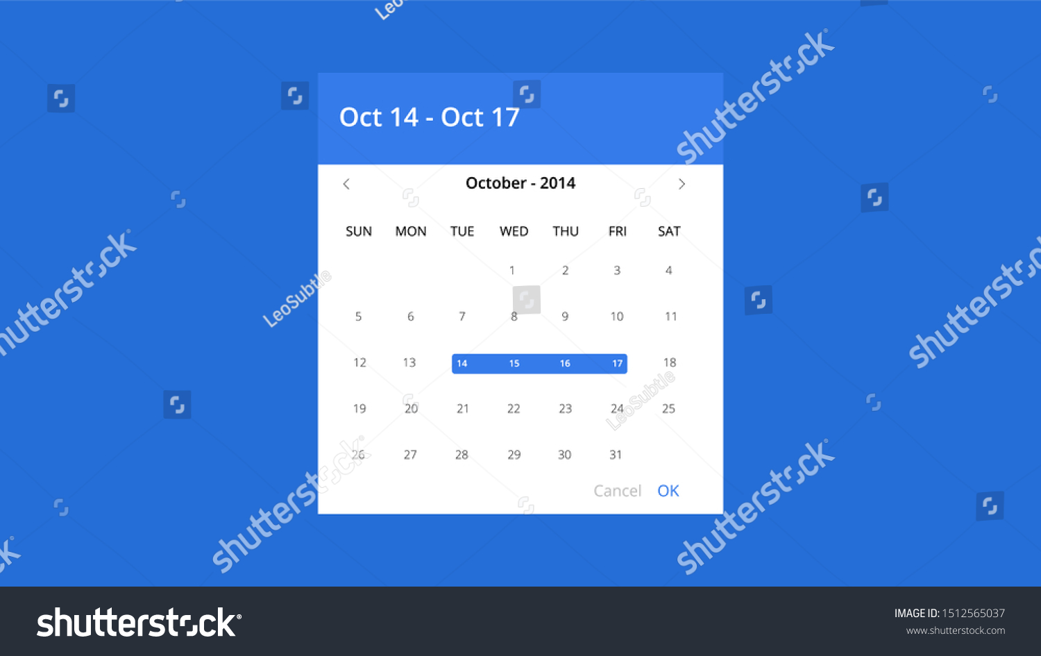 Widget Calendar Flat Style Illustration 스톡 벡터(로열티 프리) 1512565037 ...
