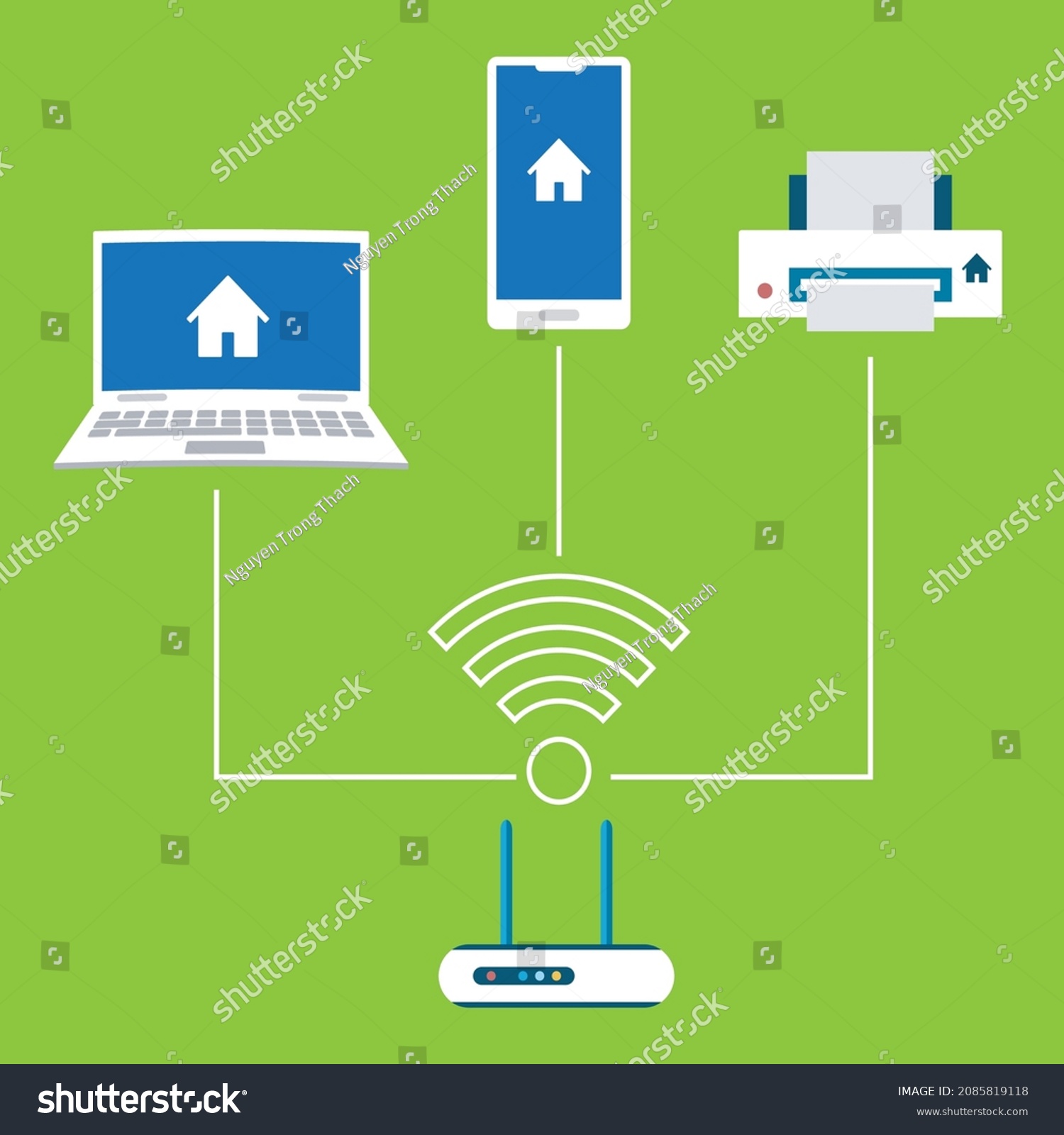 Wifi Fast Efficient Device Connection Vector Stock Vector (Royalty Free ...