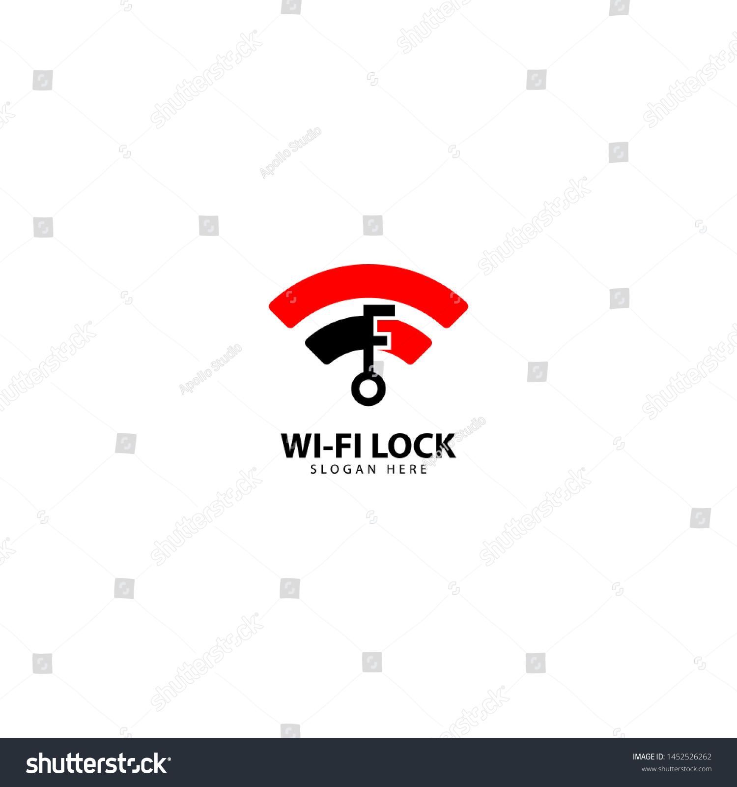Wifi Lock Logo Design Template Stock Vector (Royalty Free) 1452526262 ...
