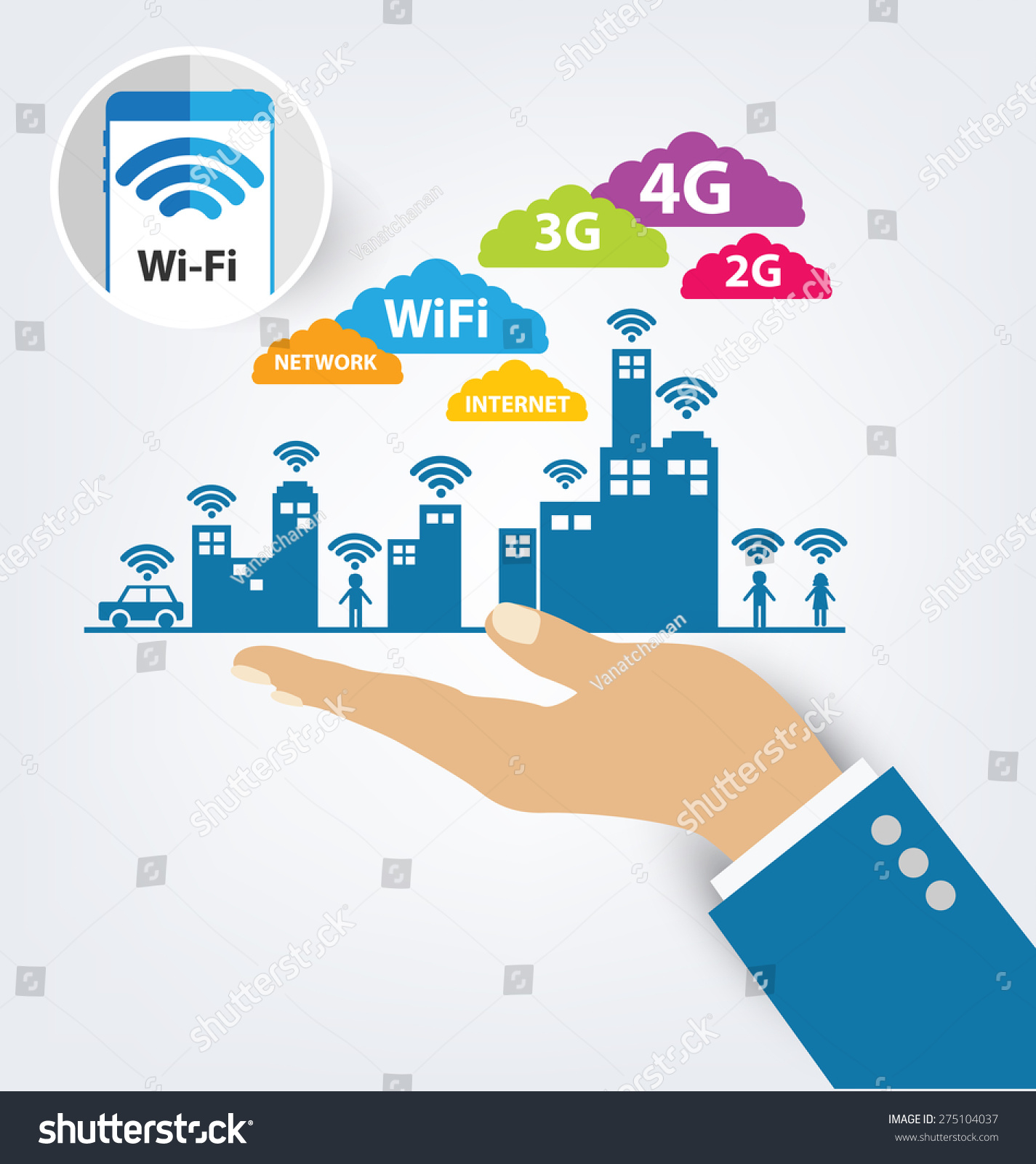 Wifi Vector Internet Network Infographic Concept: vector de stock ...