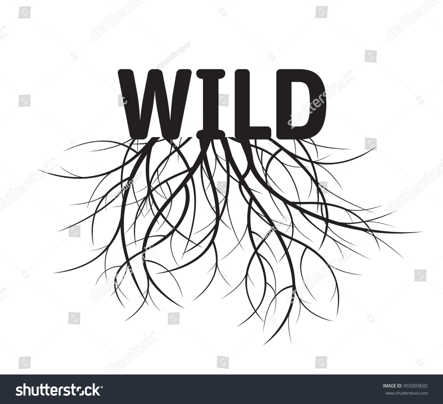 Wild Roots Vector Illustration Stock Vector (Royalty Free) 455093692 ...