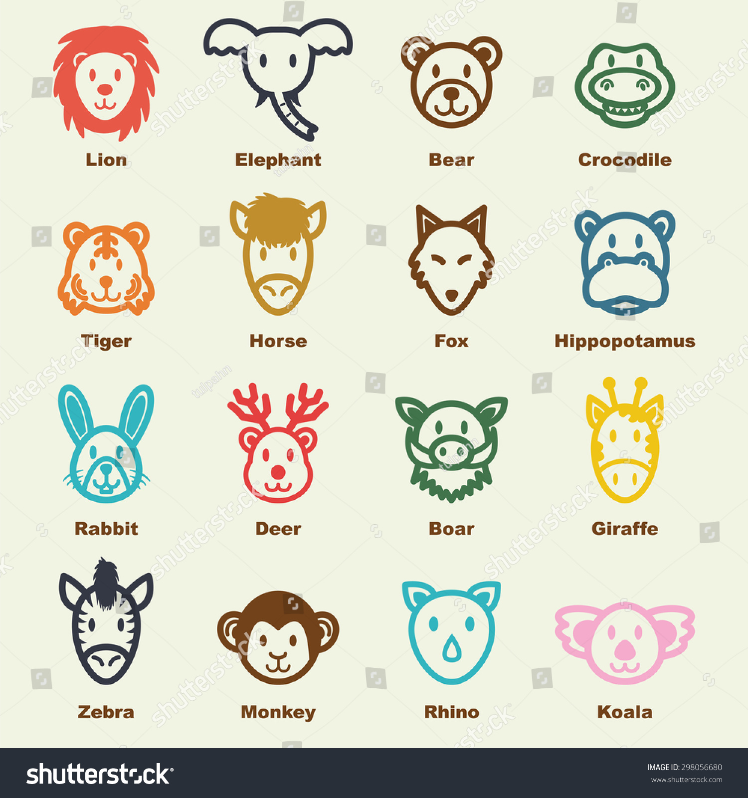 Wild Animal Elements Vector Infographic Icons Stock Vector (Royalty ...
