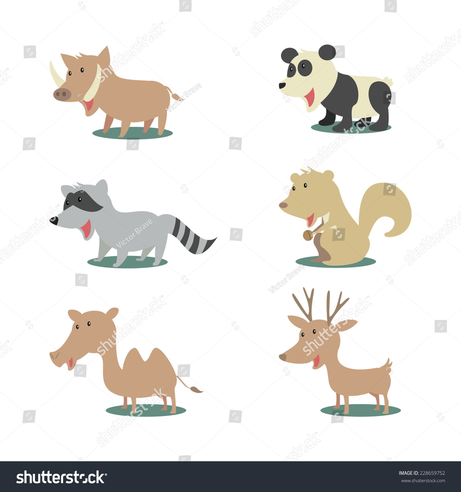 Wild Animals, Isolated Vector Illustration Set Collection - 228659752 ...