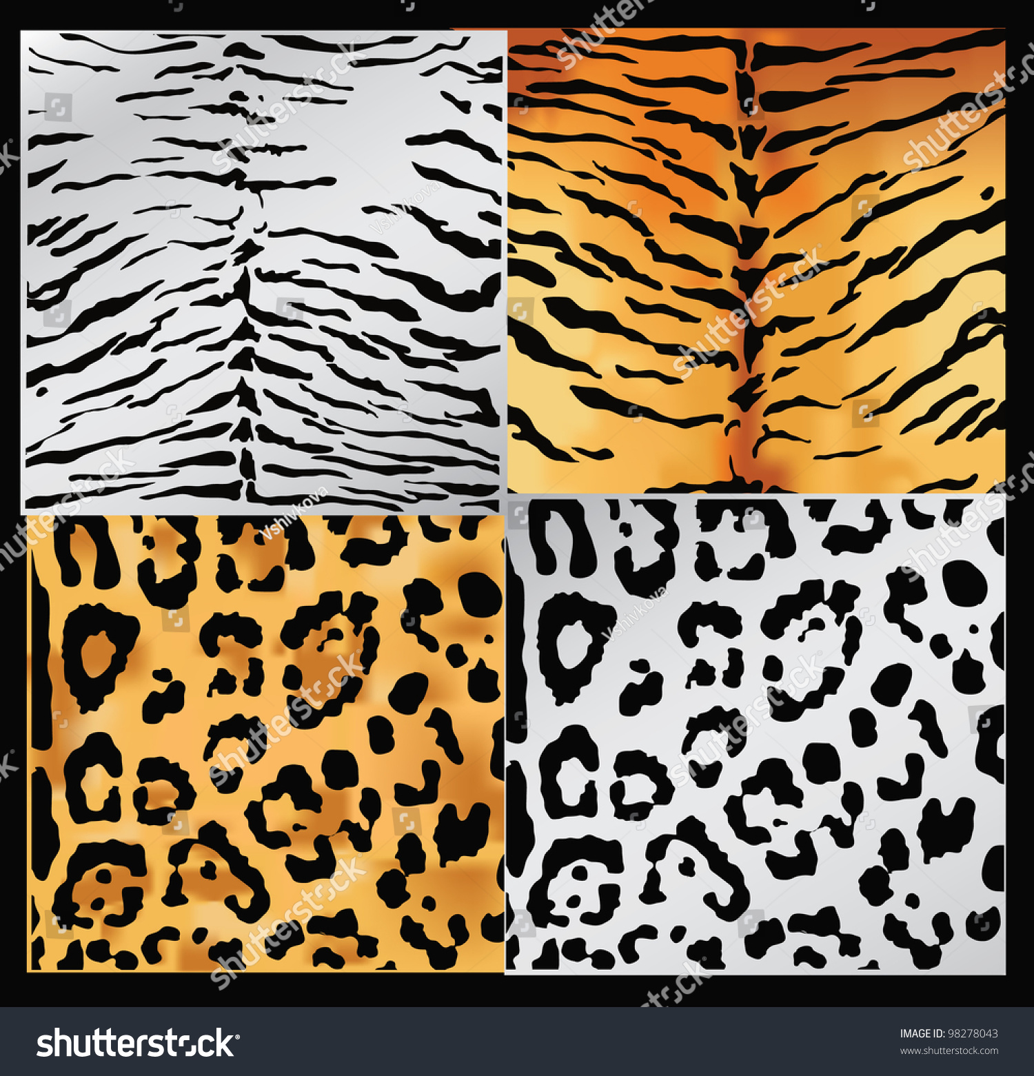 Wild Animals Skin Textures: เวกเตอร์สต็อก (ปลอดค่าลิขสิทธิ์) 98278043 ...