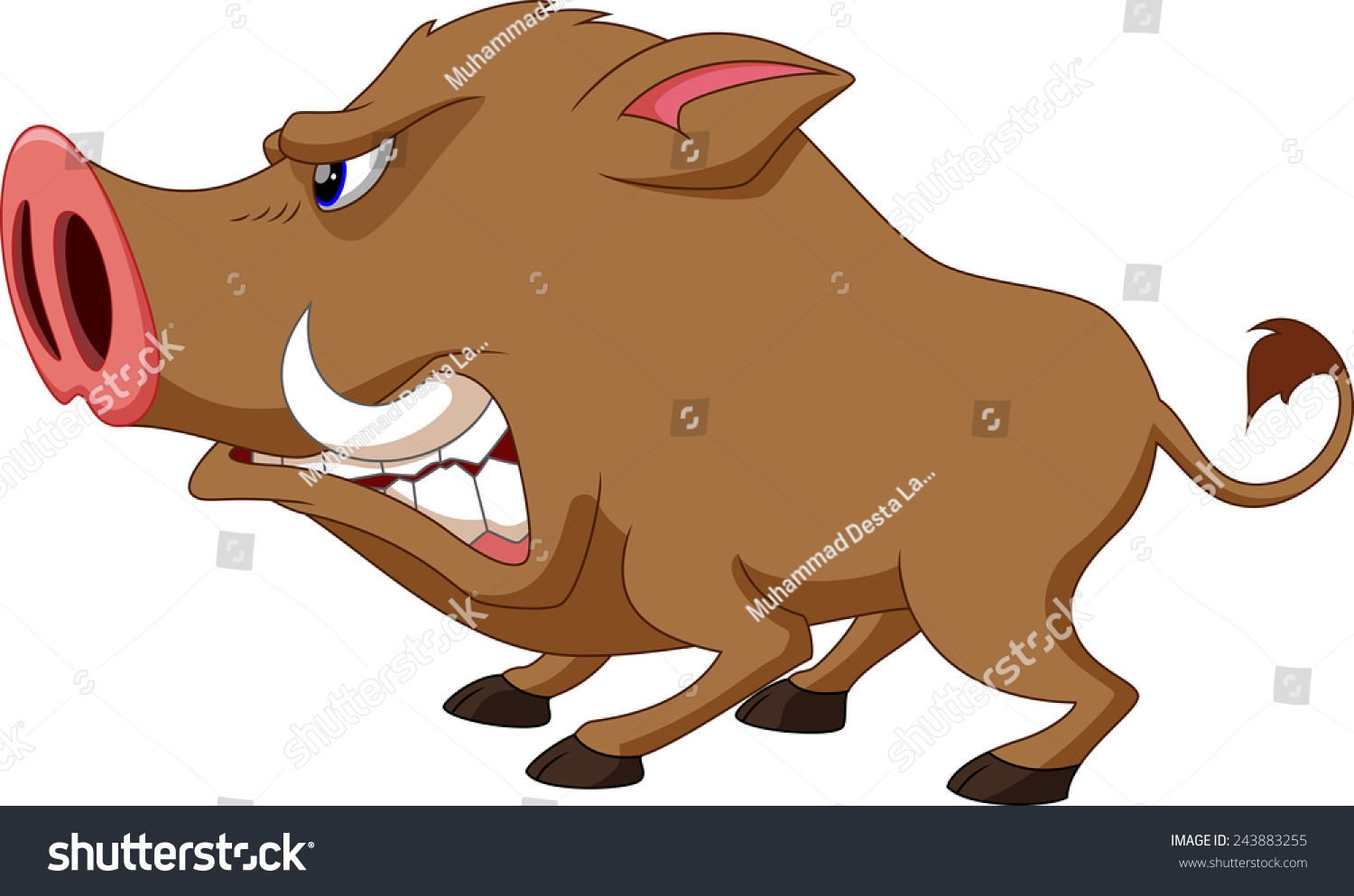 Wild Boar Cartoon Stock Vector (Royalty Free) 243883255