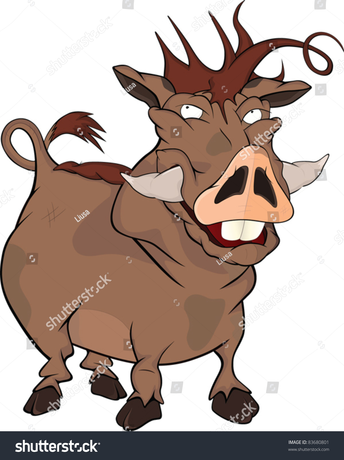 Wild Boarcartoon Stock Vector 83680801 - Shutterstock