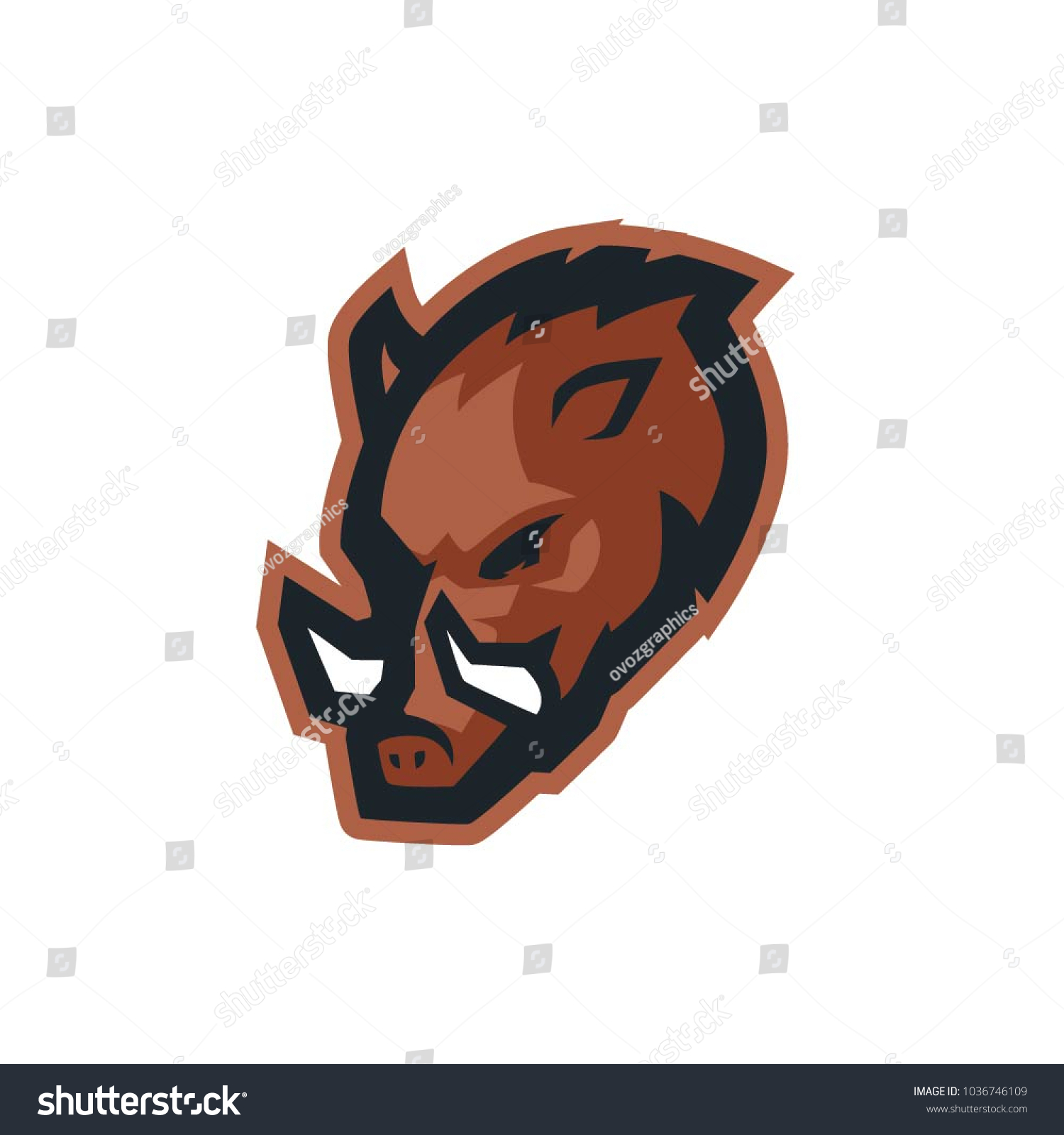 Wild Boar E Sport Logo Stock Vector (Royalty Free) 1036746109 ...