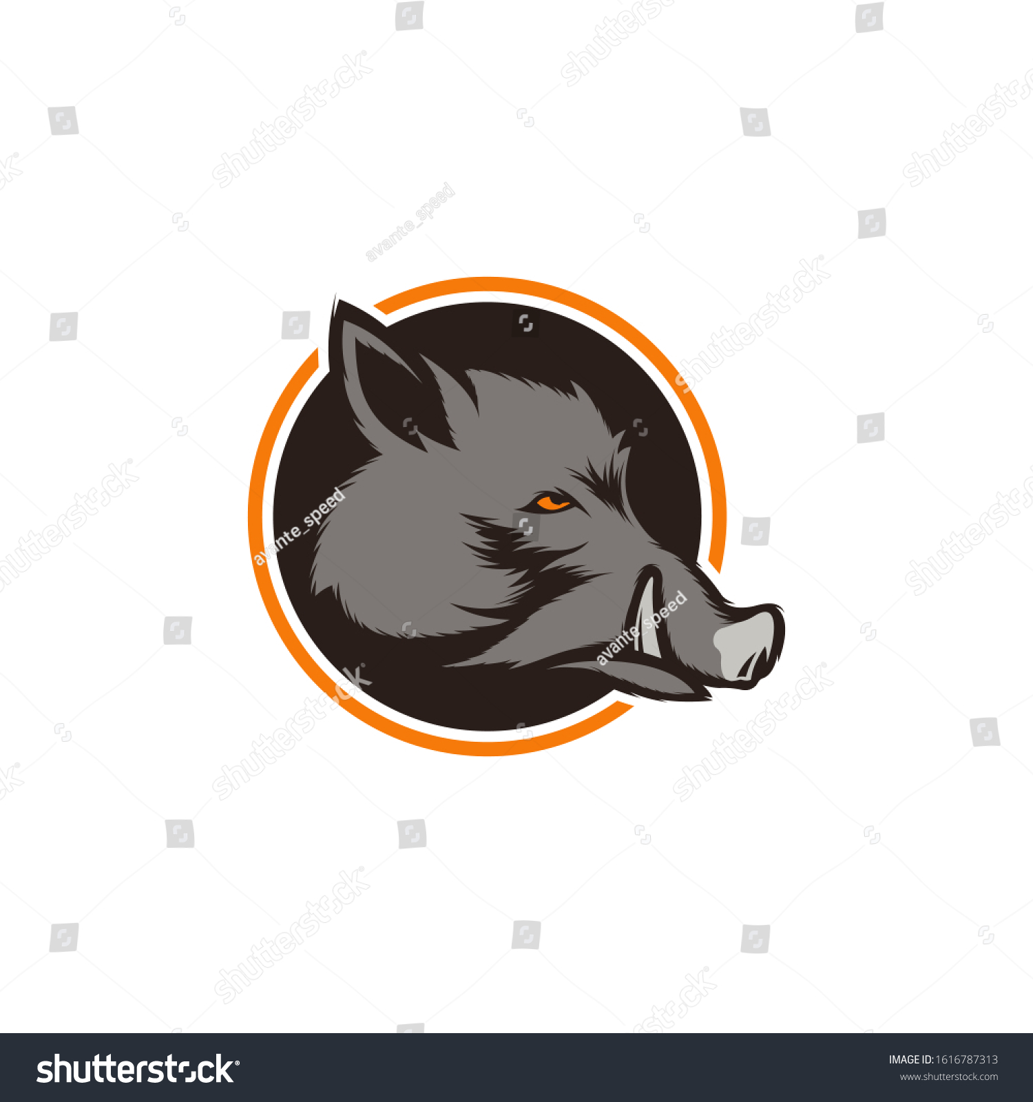 Wild Boar Logo Design Vector Stock Vector (Royalty Free) 1616787313