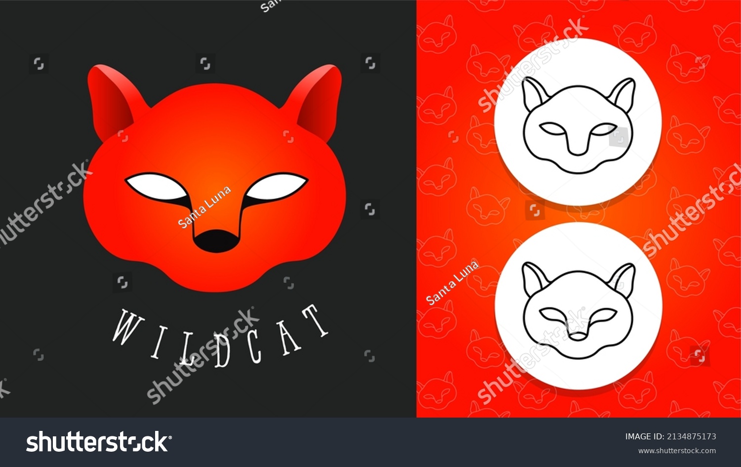 Wild Cat Logo Design Usable Icon Stock Vector (Royalty Free) 2134875173 ...