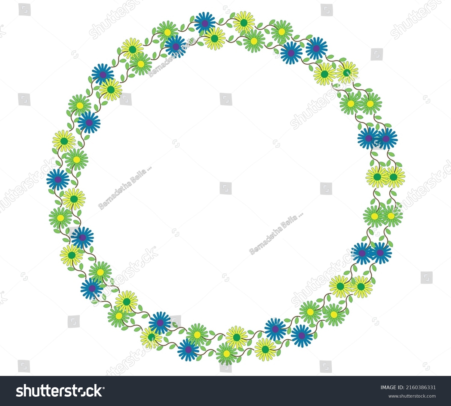 Wild Flower Frame Vector Illustration Hand Stock Vector (Royalty Free ...