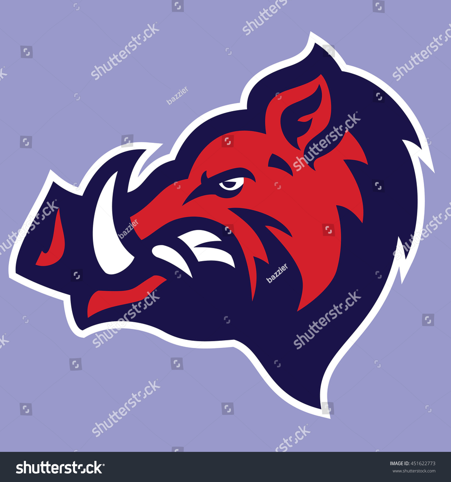 Wild Hog Head Mascot Stock Vector (Royalty Free) 451622773