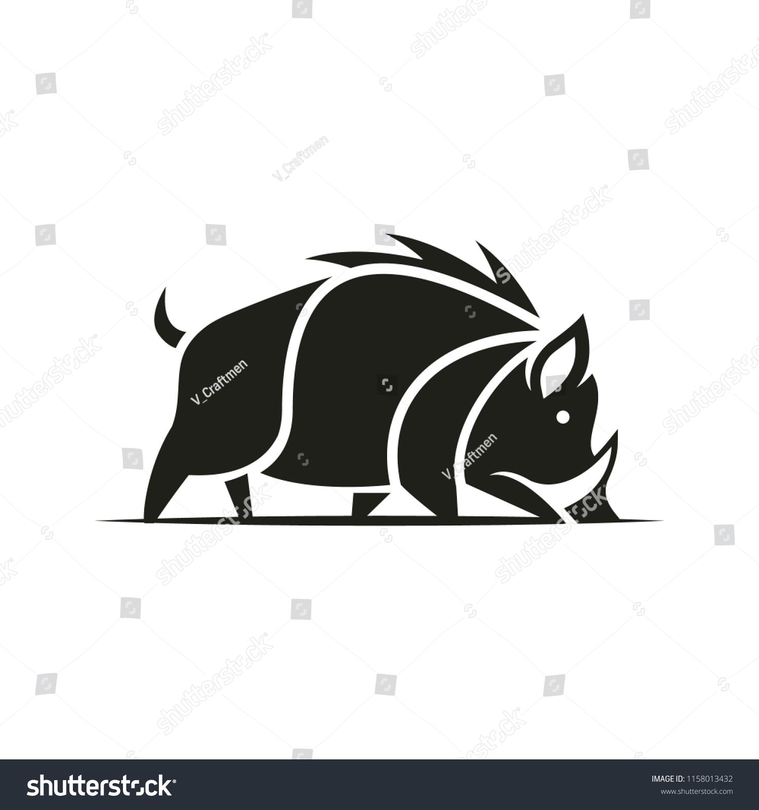 Wild Hog Logo Icon Vector Stock Vector (Royalty Free) 1158013432