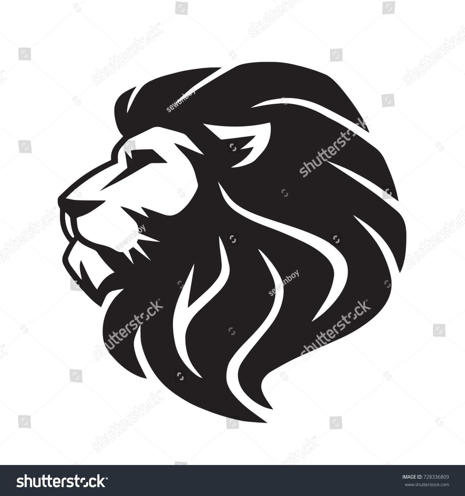 Wild Lion Vector Icon Logo Template Stock Vector (Royalty Free) 728336809