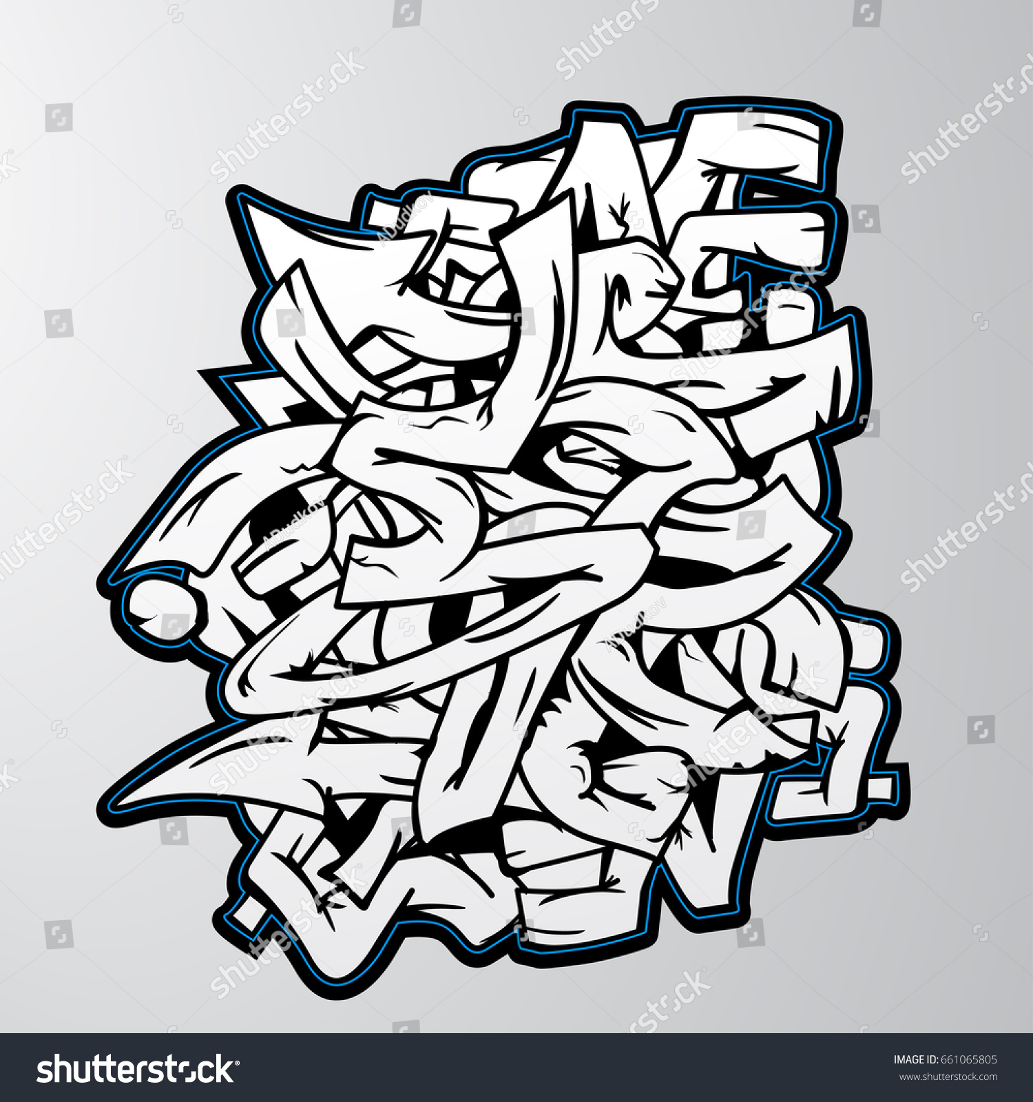 Wild Style Vector Graffiti Lines Arrows Stock Vector (Royalty Free ...