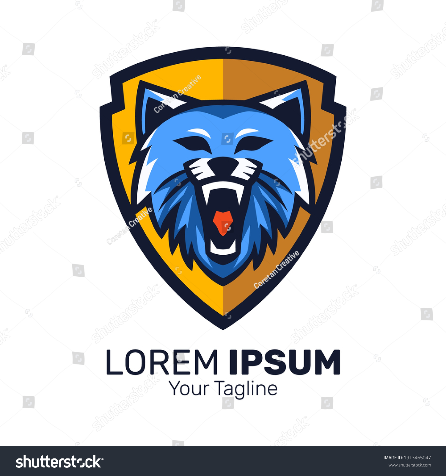 Wildcat Mascot Logo Design Vector Template Stock Vector (Royalty Free ...