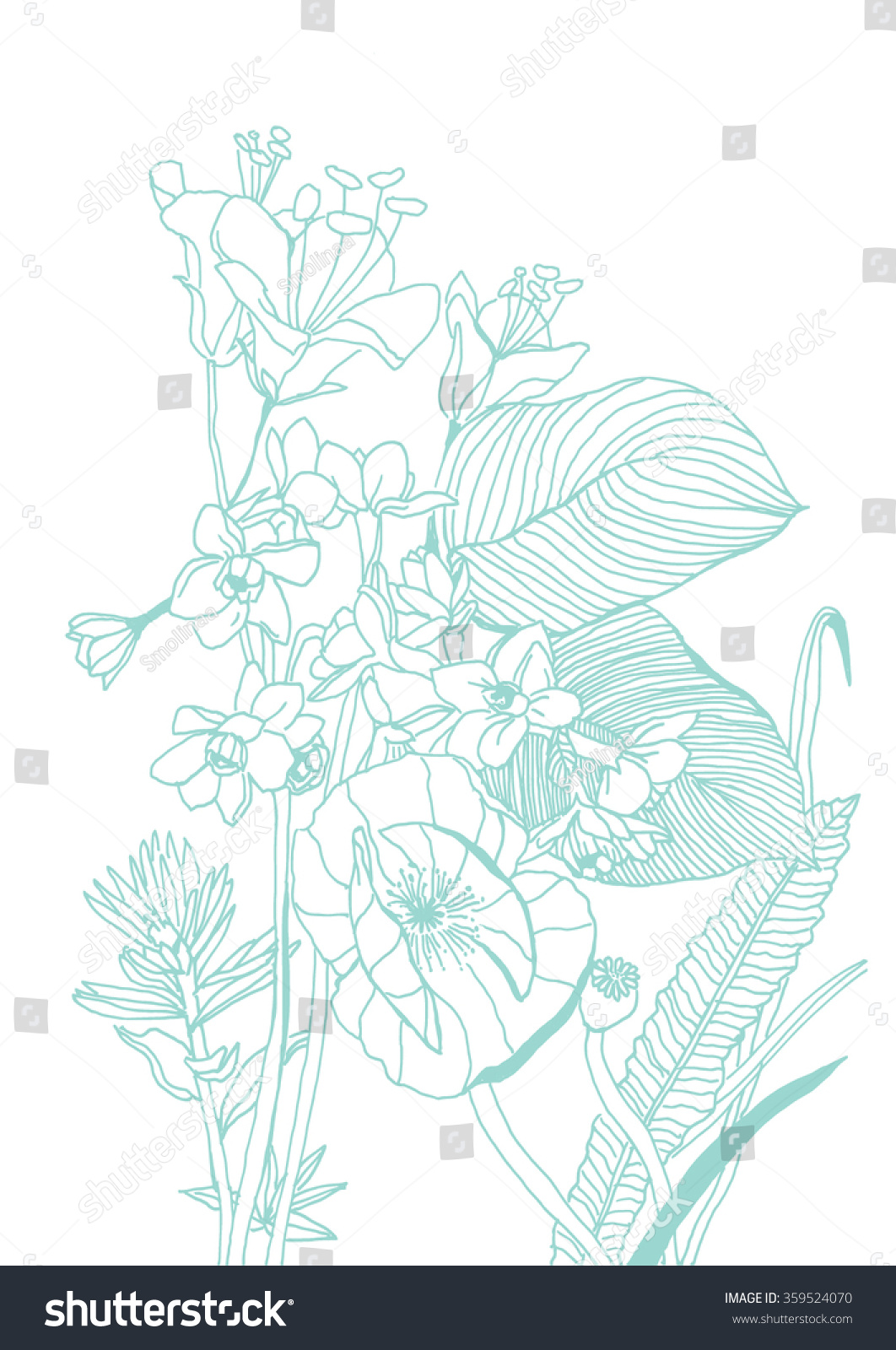 Wildflowers Vector Illustration Stock Vector (Royalty Free) 359524070