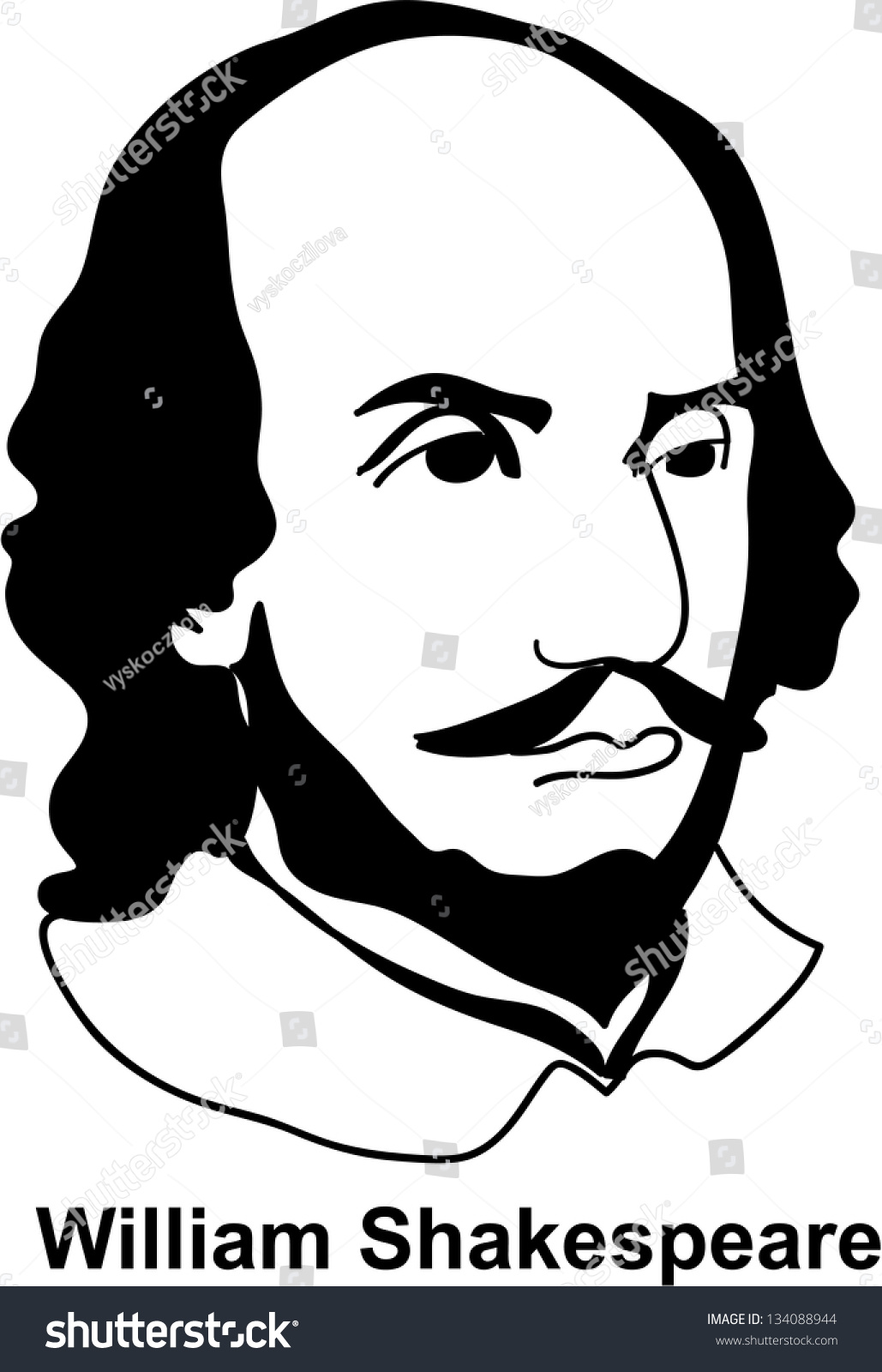 William Shakespeare Black White Vector: เวกเตอร์สต็อก (ปลอดค่าลิขสิทธิ์ ...