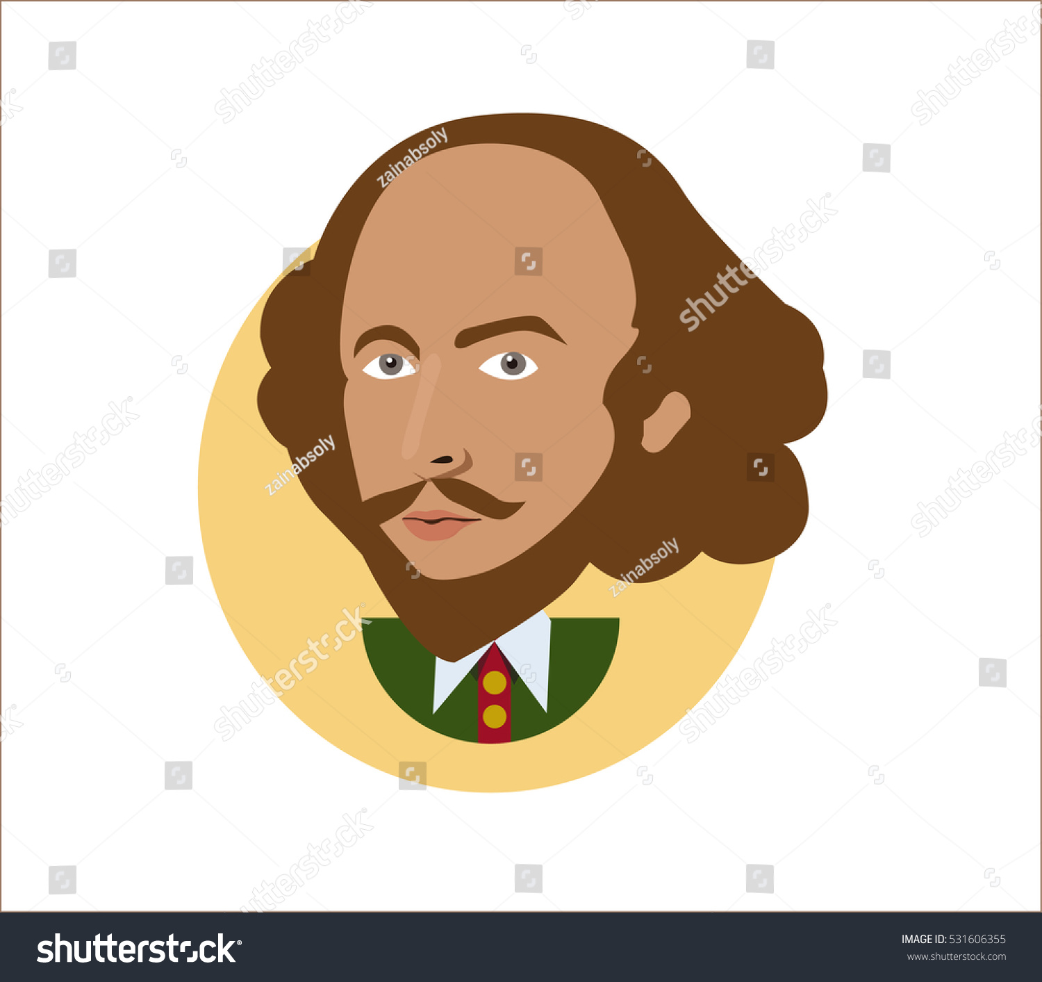 William Shakespeare Vector Portrait Stock Vector (Royalty Free) 531606355