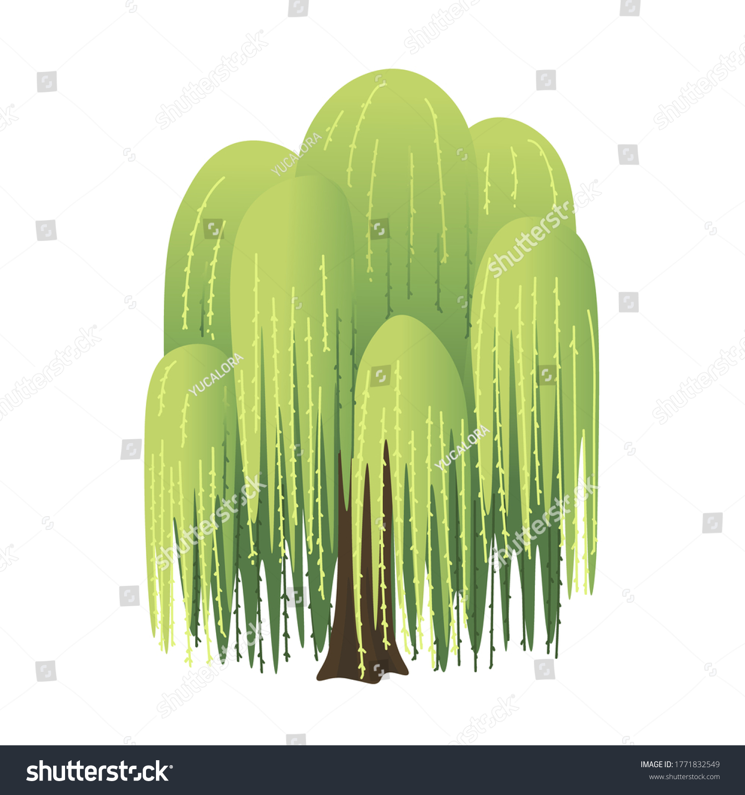 Willow Cartoon Tree Vector Illustration Stock Vector (Royalty Free ... Willow Cartoon Tree Vector Illustration Stock Vector (Royalty Free ...