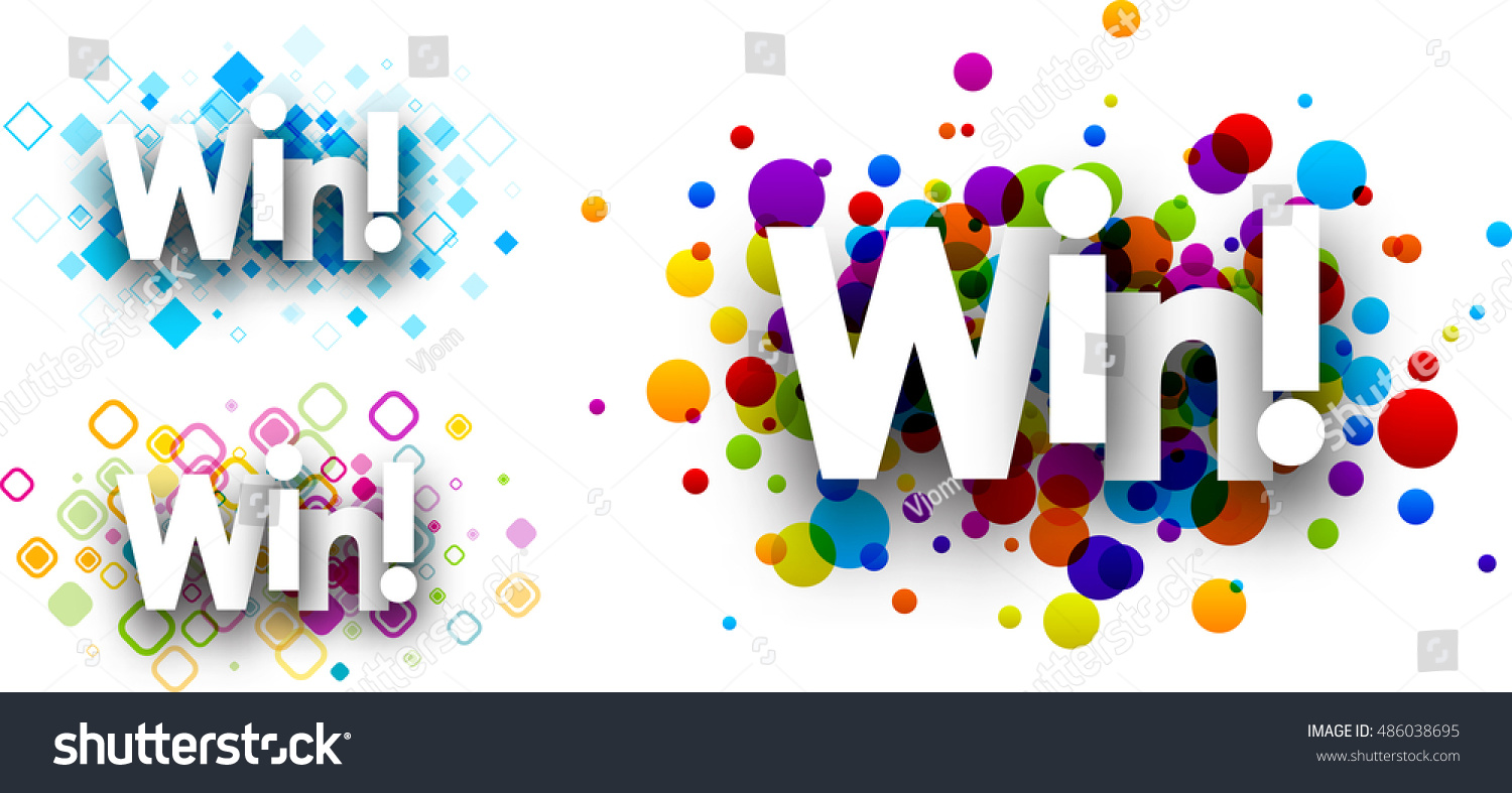 Win Colour Banners Set Vector Paper Stock Vector (Royalty Free) 486038695