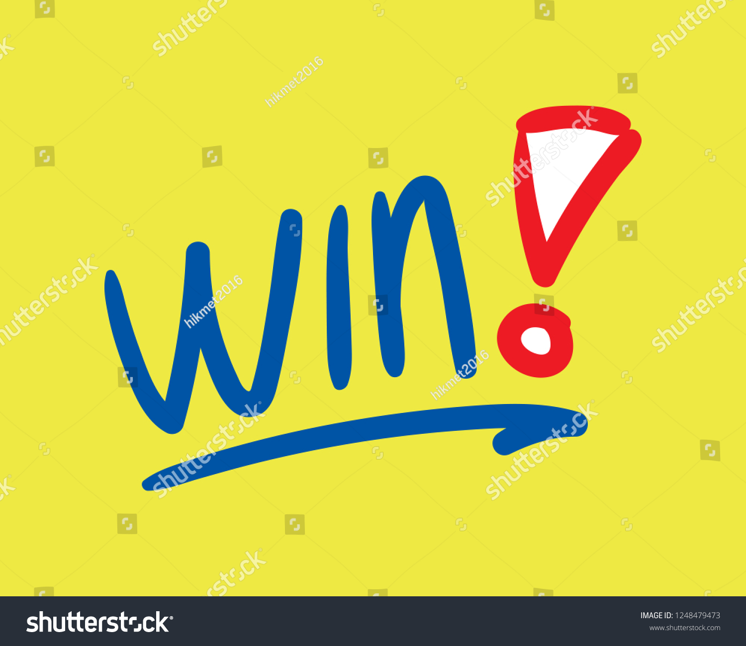 Win Letter Win Word Hand Drawn Stock Vector (Royalty Free) 1248479473 ...
