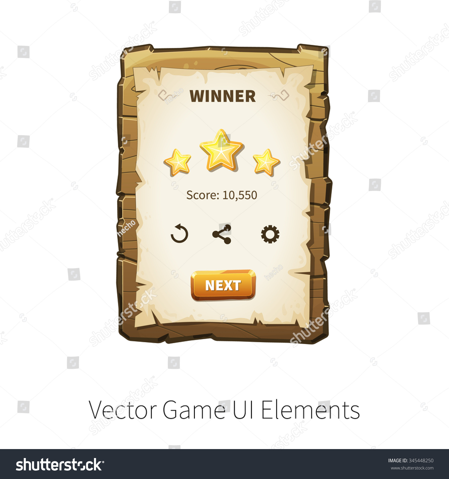 Win Level Completed Vector Graphical User Stock Vector (Royalty Free ...